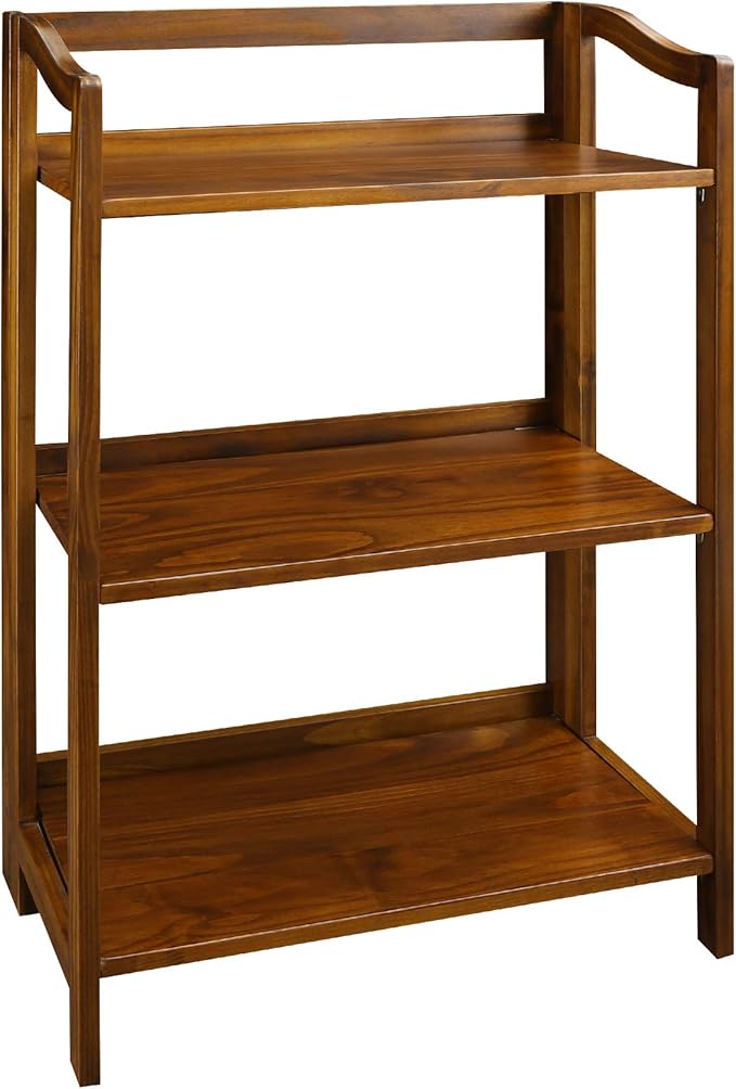 Amazon.com: Casual Home Stratford 3-Shelf Folding Bookcase-Warm Brown ...