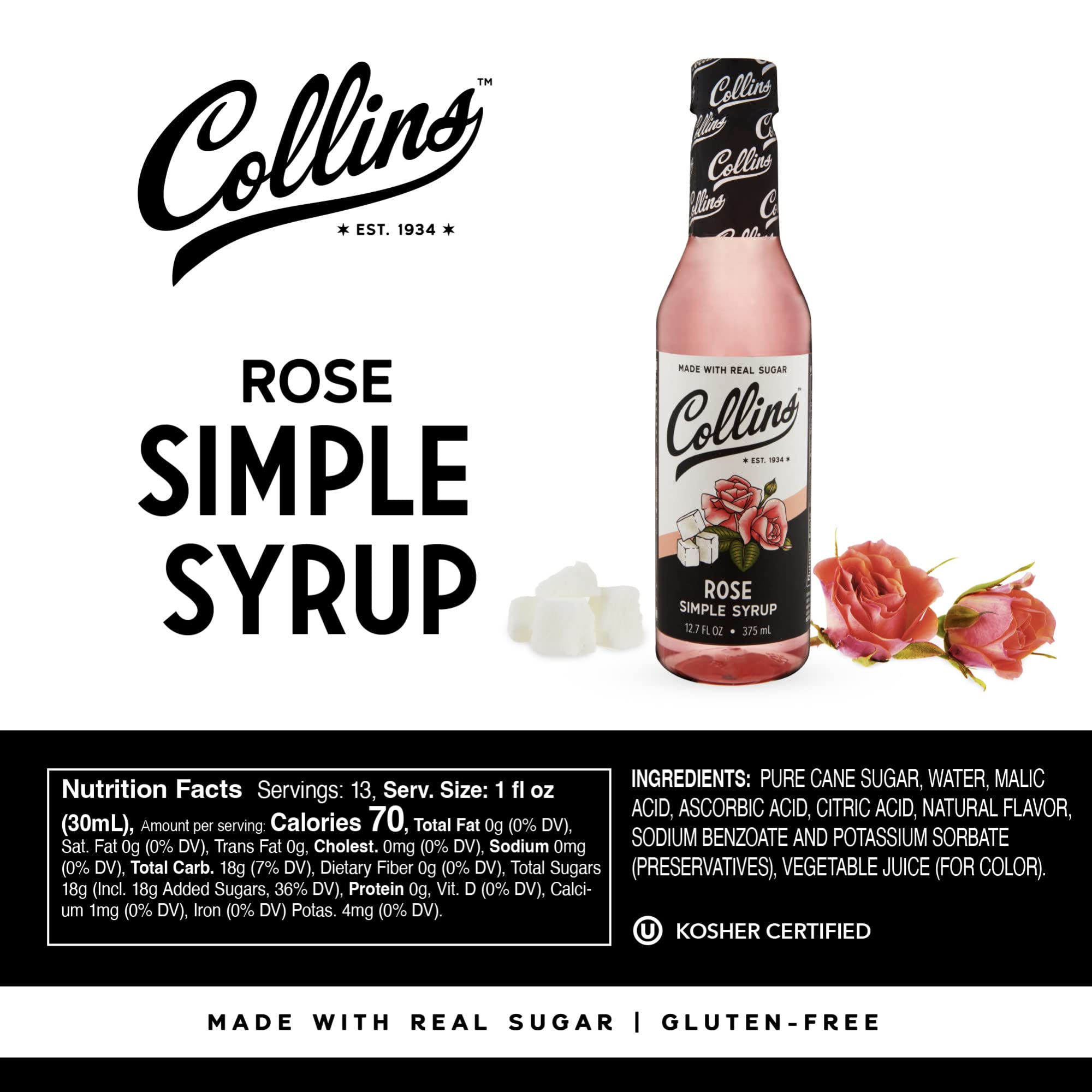 Snapklik.com : Collins Rose Syrup - Rose Flavor Simple Syrup - Real ...