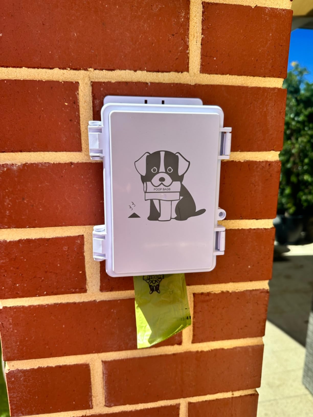 Dog Poop Bag Holder Wall Mount All Weather Outdoor Poop Bag Dispenser ...