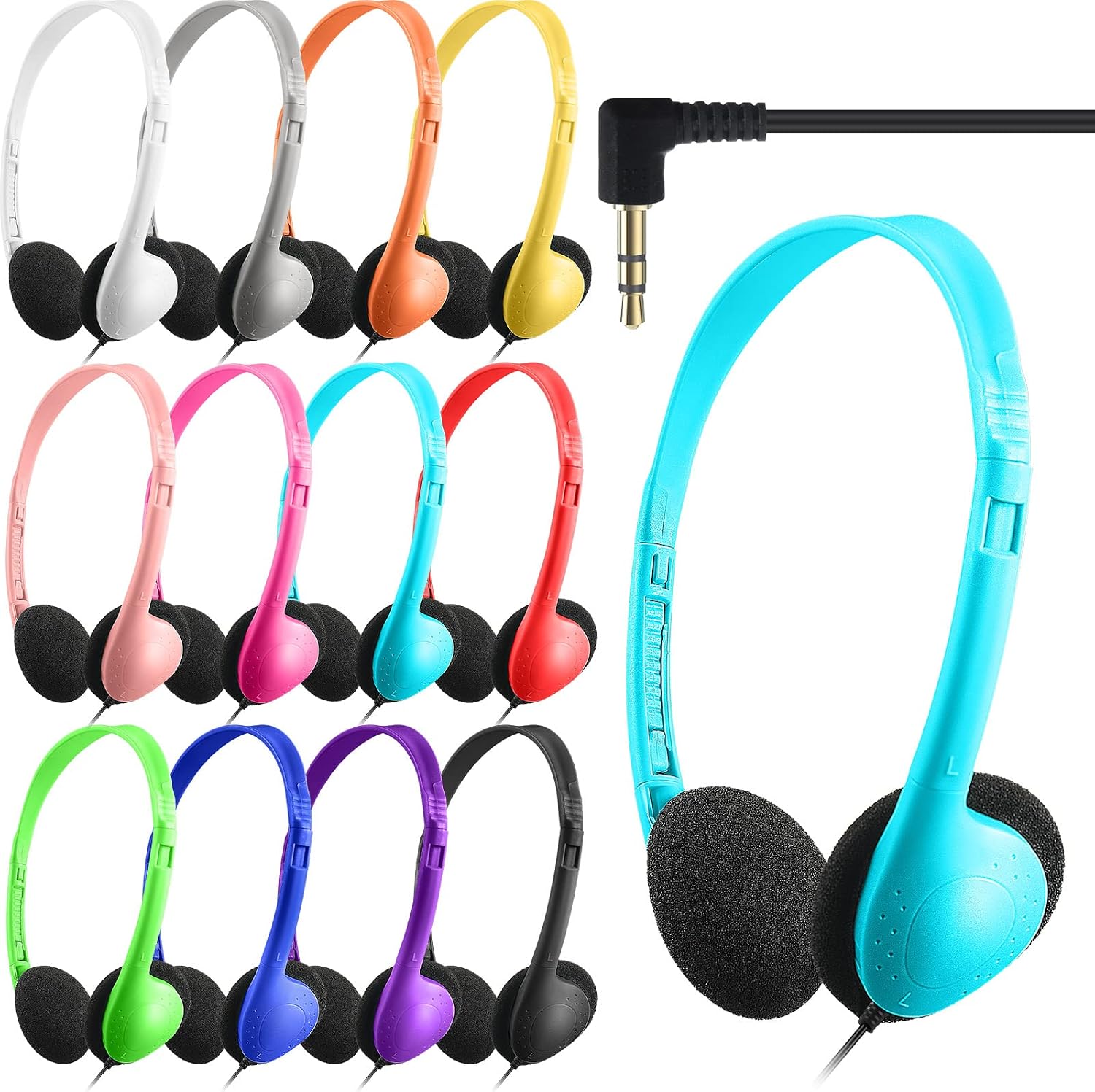 Amazon.com: 12 Pieces School Headphones Bulk Classroom Over Head ...