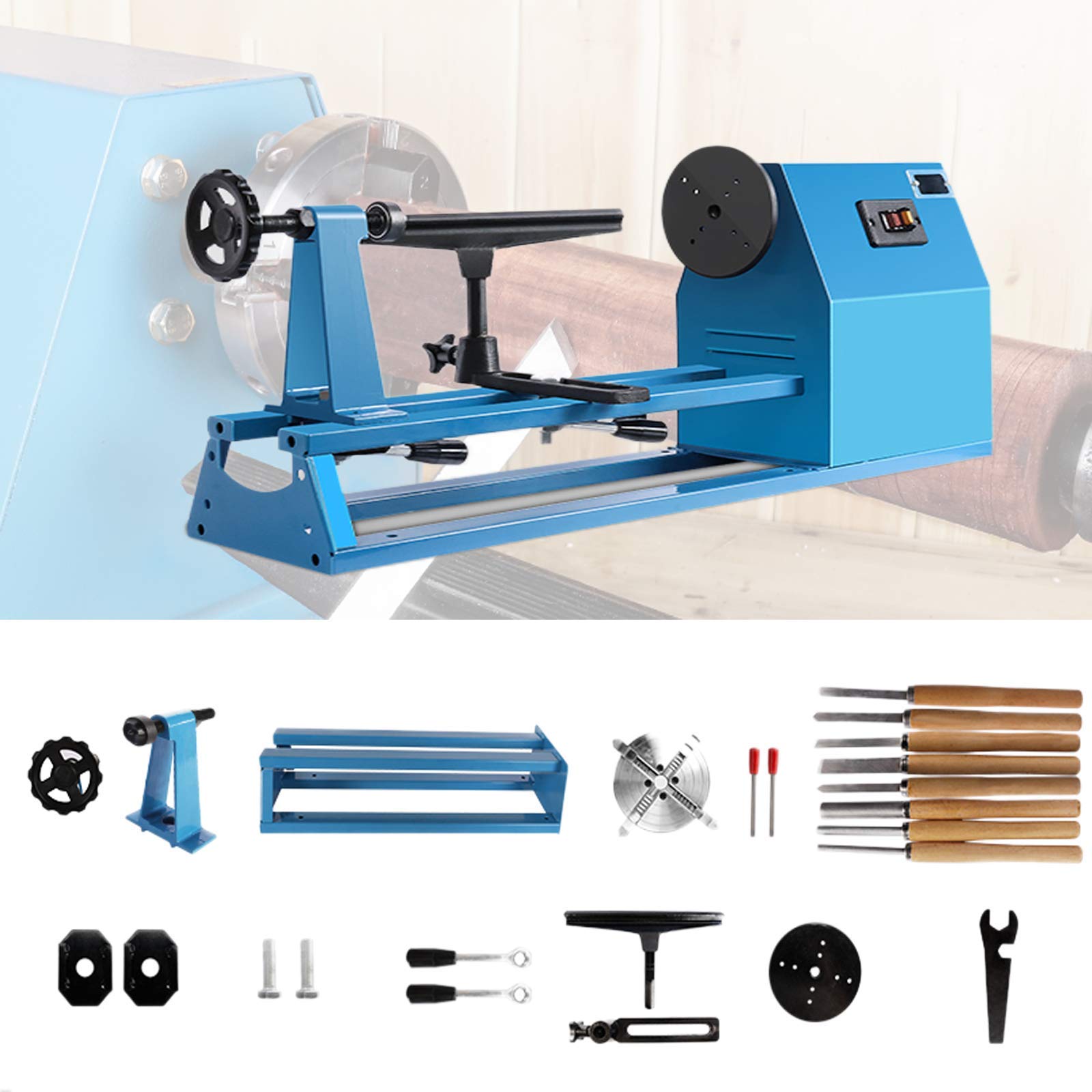 Buy Woodturning Lathe, Benchtop Lathes 220V/370W Variable Speed with ...