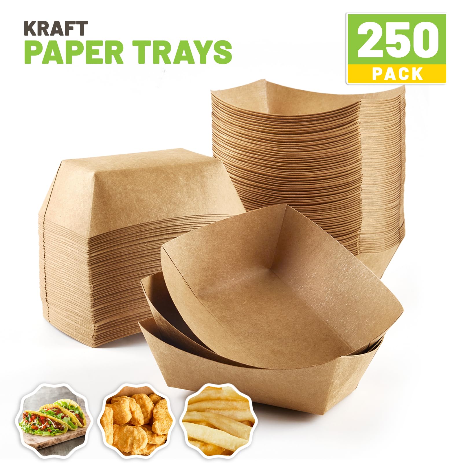 Paper Serving Baskets Disposable Food Containers Cmkura 150 Pack Kraft ...