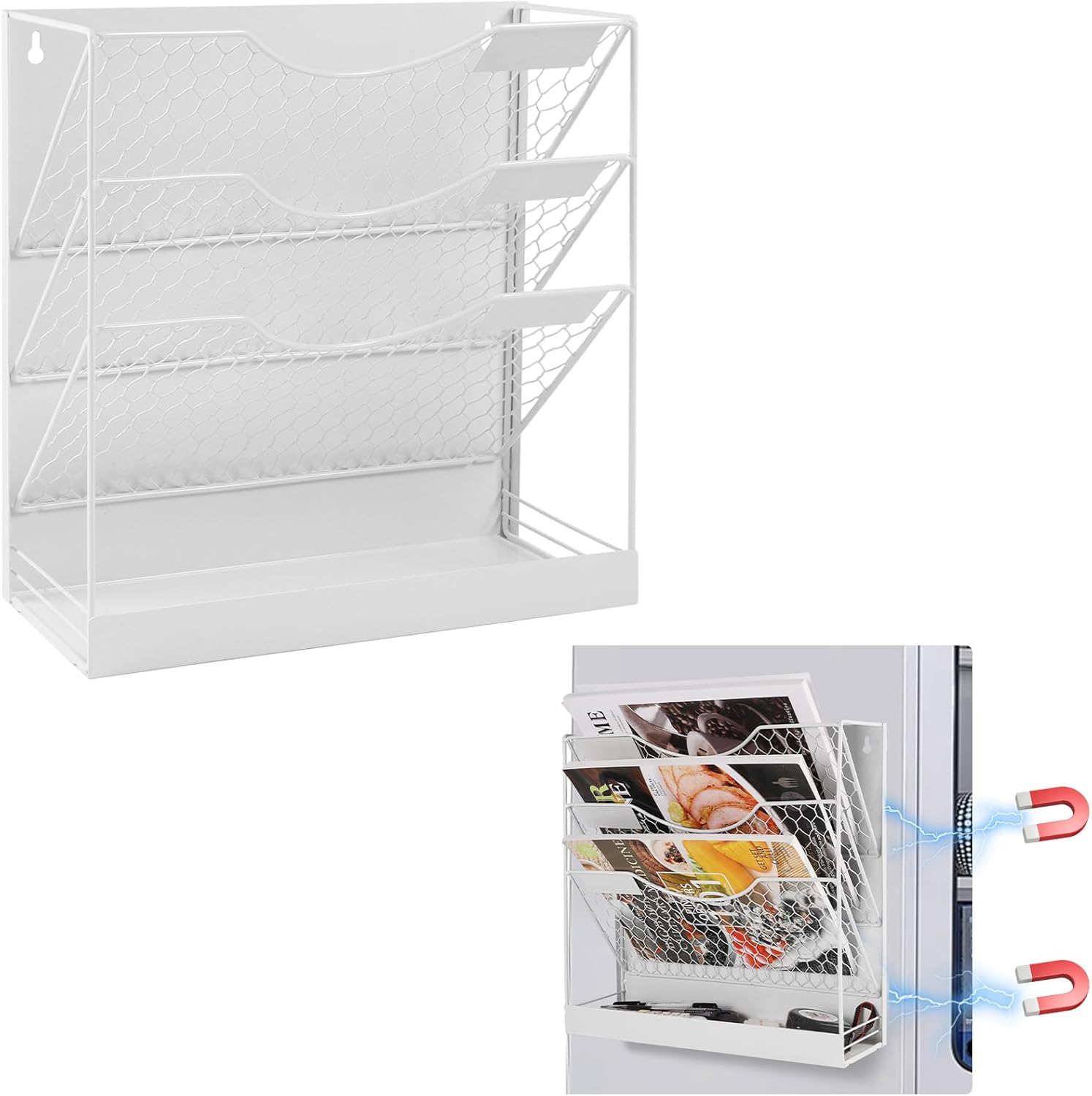 Amazon.com: WOMACO Magnetic File Organizer, 4 Tier Large File Folder ...