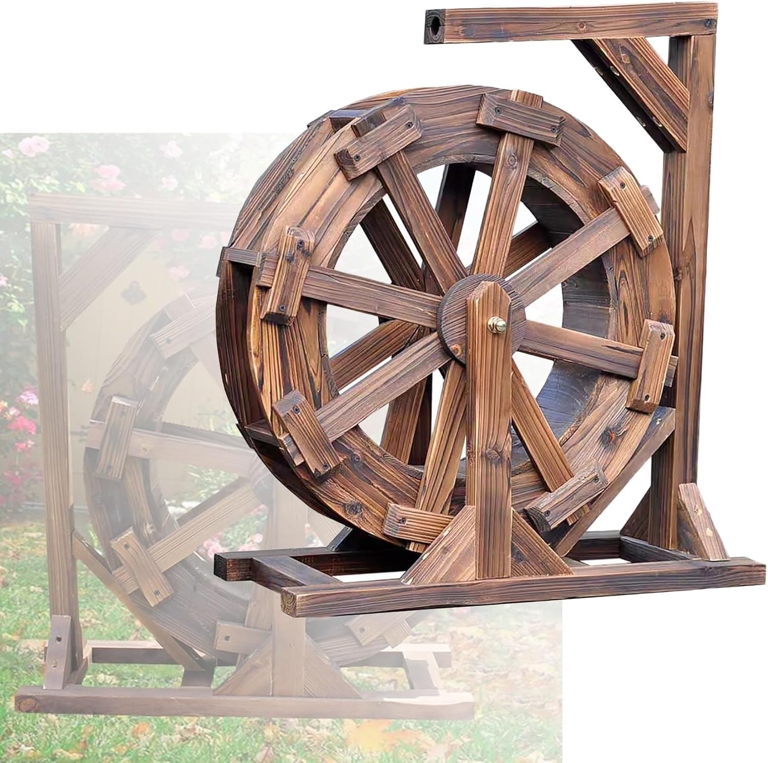 Amazon.com: XLTFUC Wooden Fountain Garden Water Wheel, Decorative ...