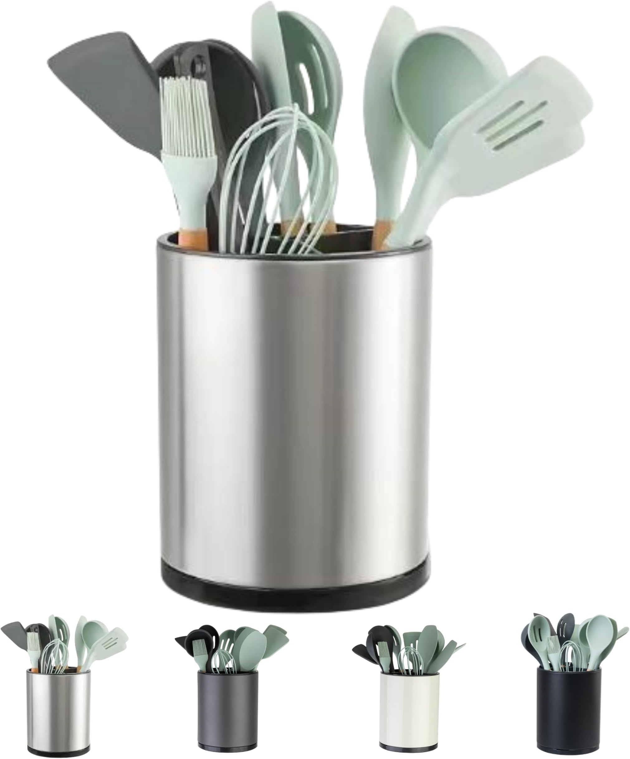 Amazon.com: WSKC Stainless Steel Rotating Utensil Holder, 6.2L X 6.2W X ...