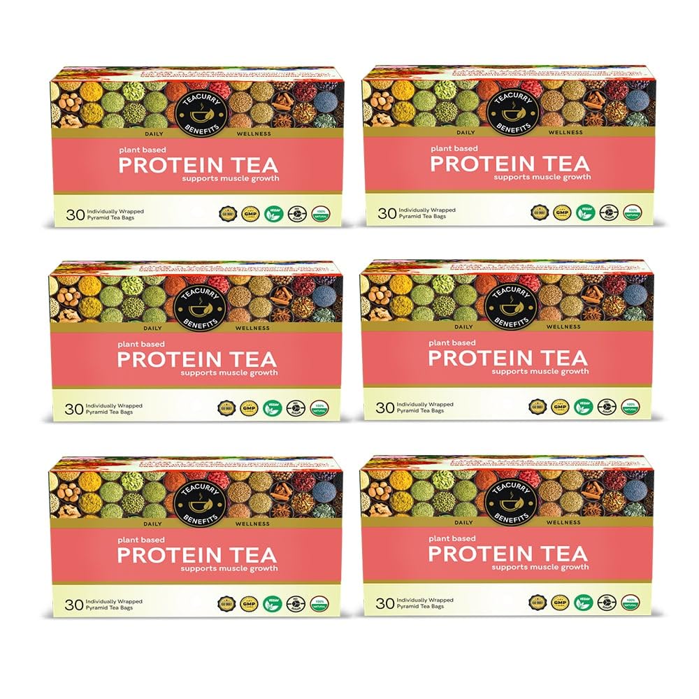 TEACURRY Protein Tea (180 Tea Bags, 6 Month Pack)- Plant Protein ...