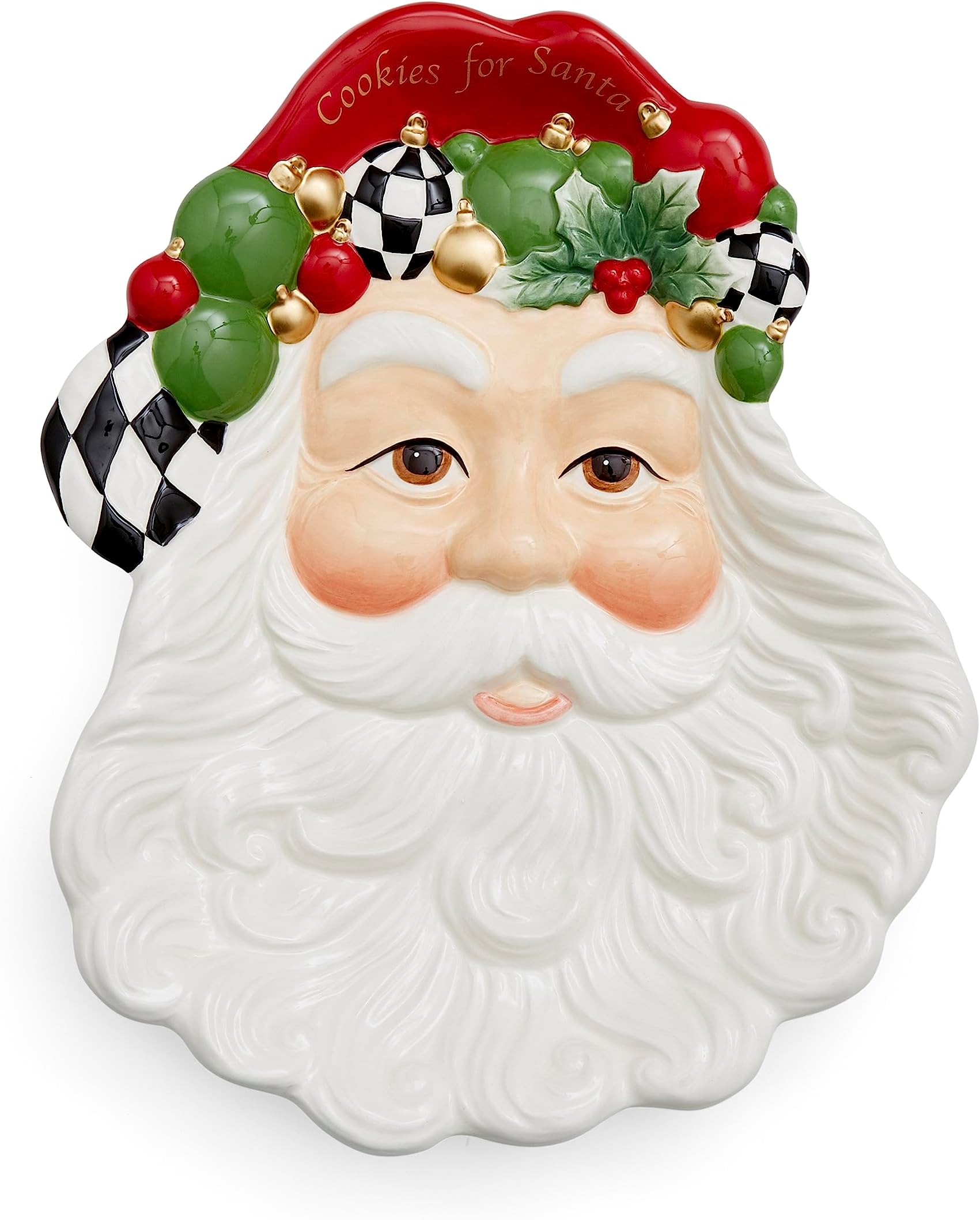 Amazon.com: Fine Ceramic Christmas Santa Plate, 8-3/8" : Health & Household
