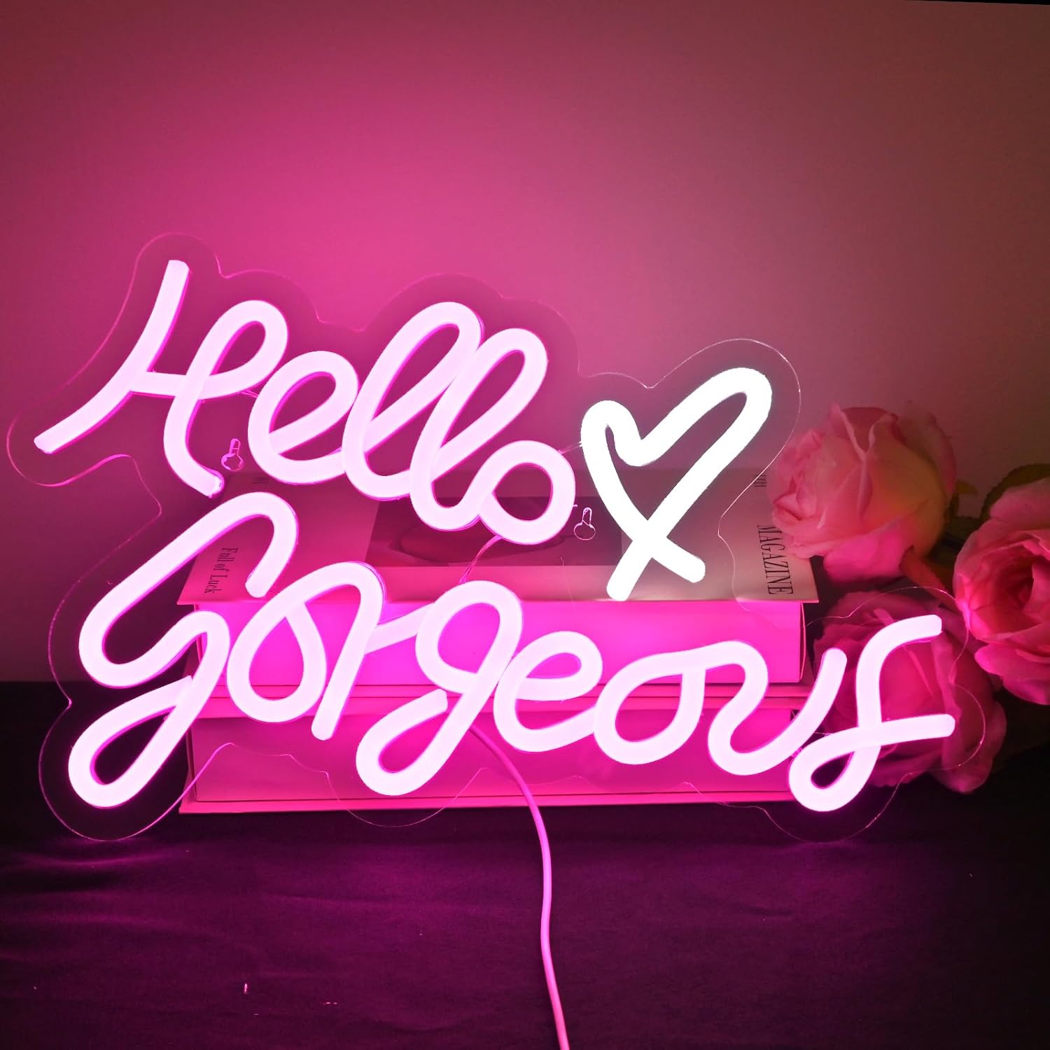 Hello Gorgeous Neon Signs for Wall Decor, Letter Neon Lights for ...