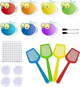 Amazon.com: HOOJOJO 28 Fly Cards,4 Fly Swatter, Fly Swatting Games ...