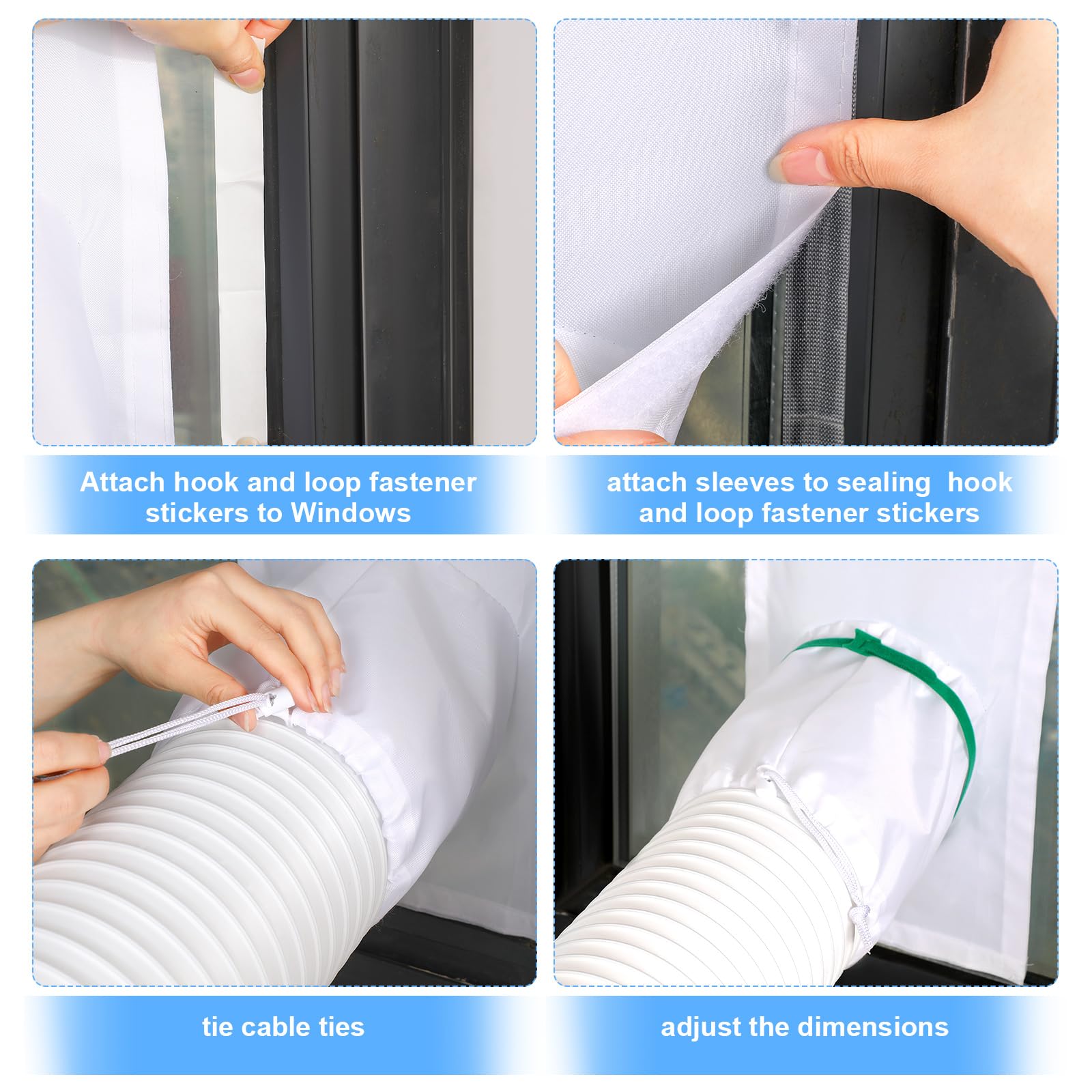 Snapklik.com : Dandat 2 Set Portable Ac Window Kit Window Seal For ...