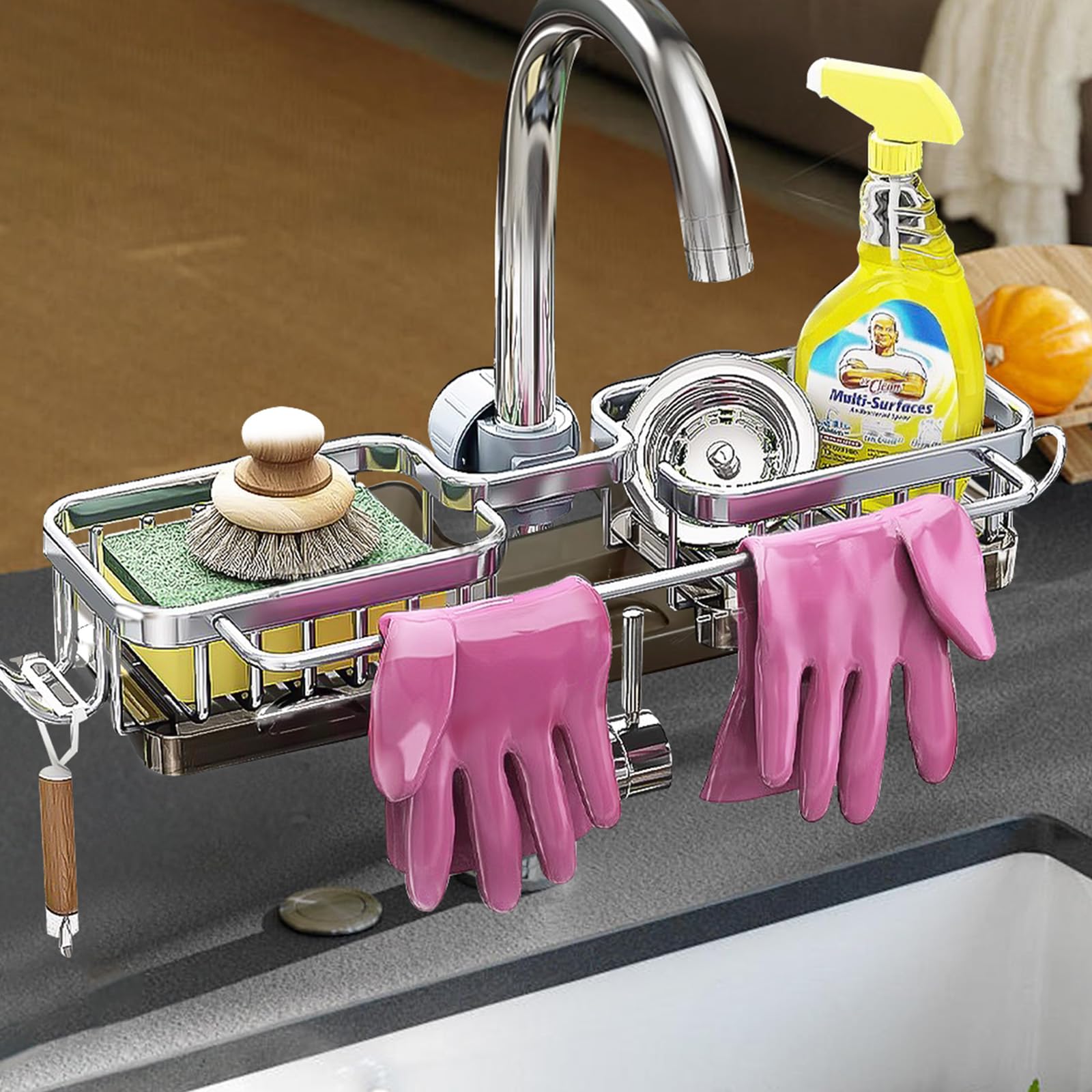 Amazon.com - XAZSKJYXGS Kitchen Sink Faucet Organizer with Drain Tray ...