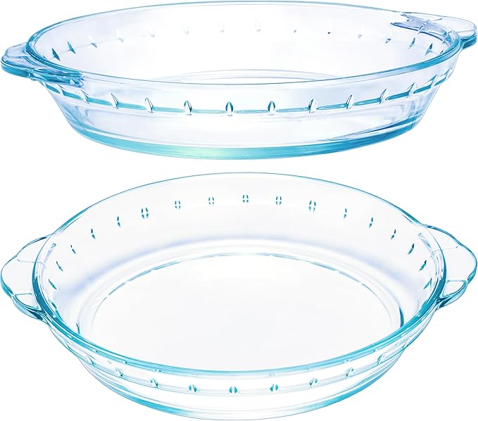 Amazon.com: RONDURE 2 Pack Glass Pie Dish Set - 9 Inch and 10 Inch, Pie ...