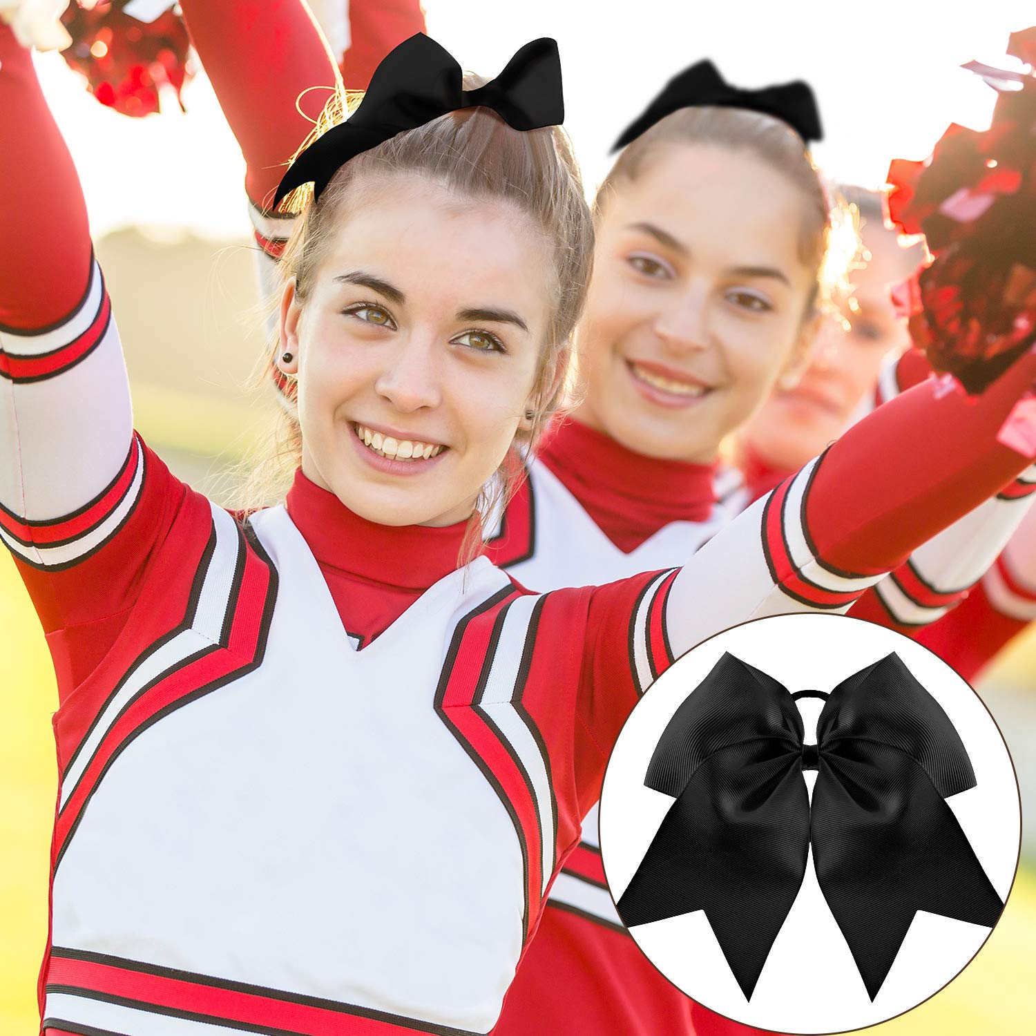 Snapklik.com : 2 Packs Jumbo Cheerleading Bow 8 Inch Large Cheer Hair Bows