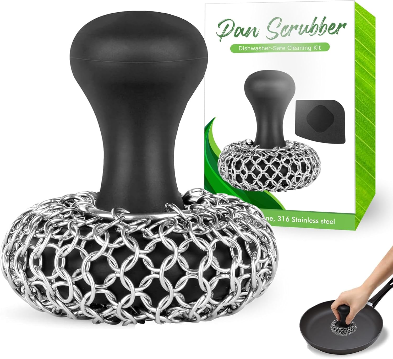 Amazon.com: Generic 316L Cast Iron Pan Scrubber | Dish Scouring Pad ...