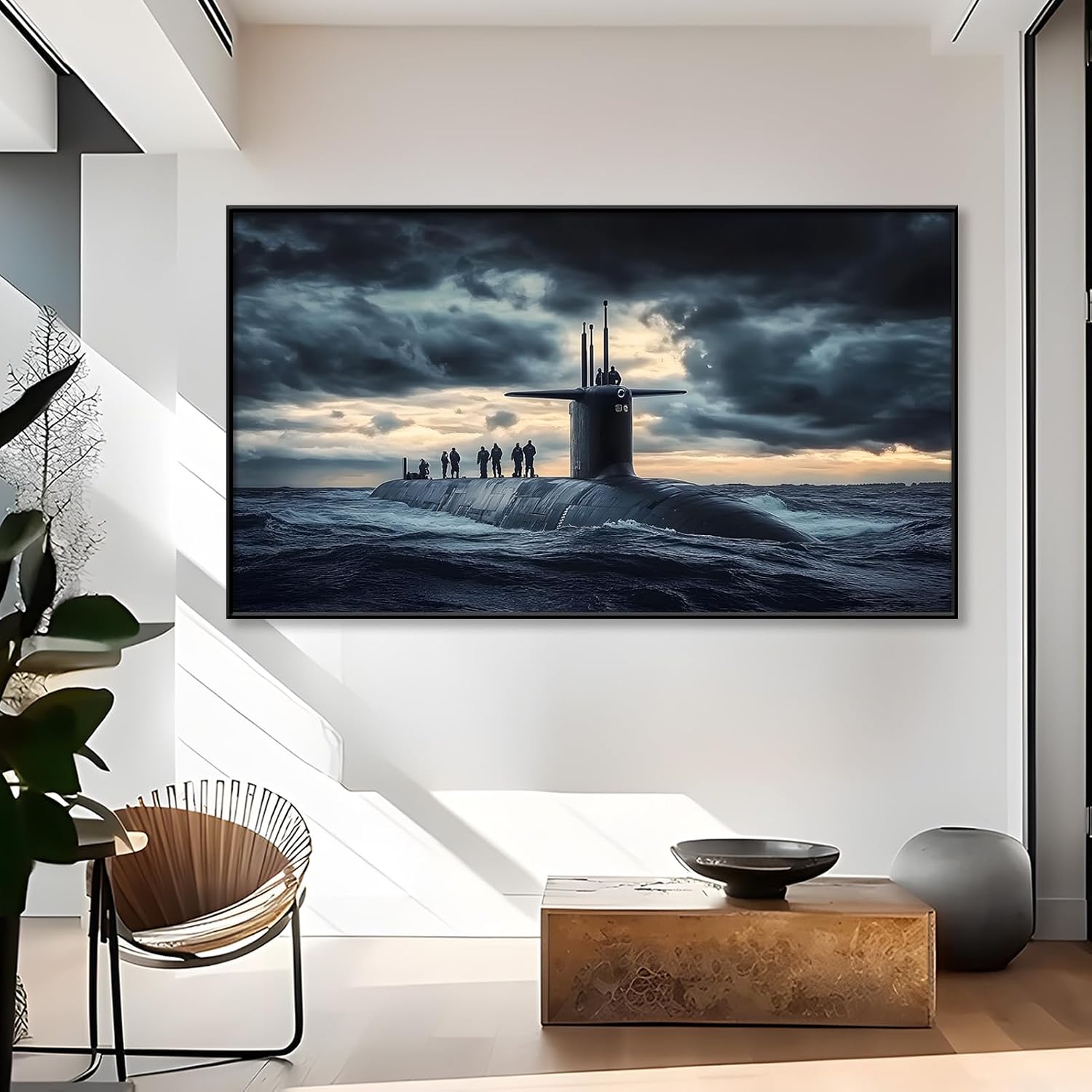 Amazon.com: Submarine Canvas Wall Art, Ocean Submarine Print Canvas ...