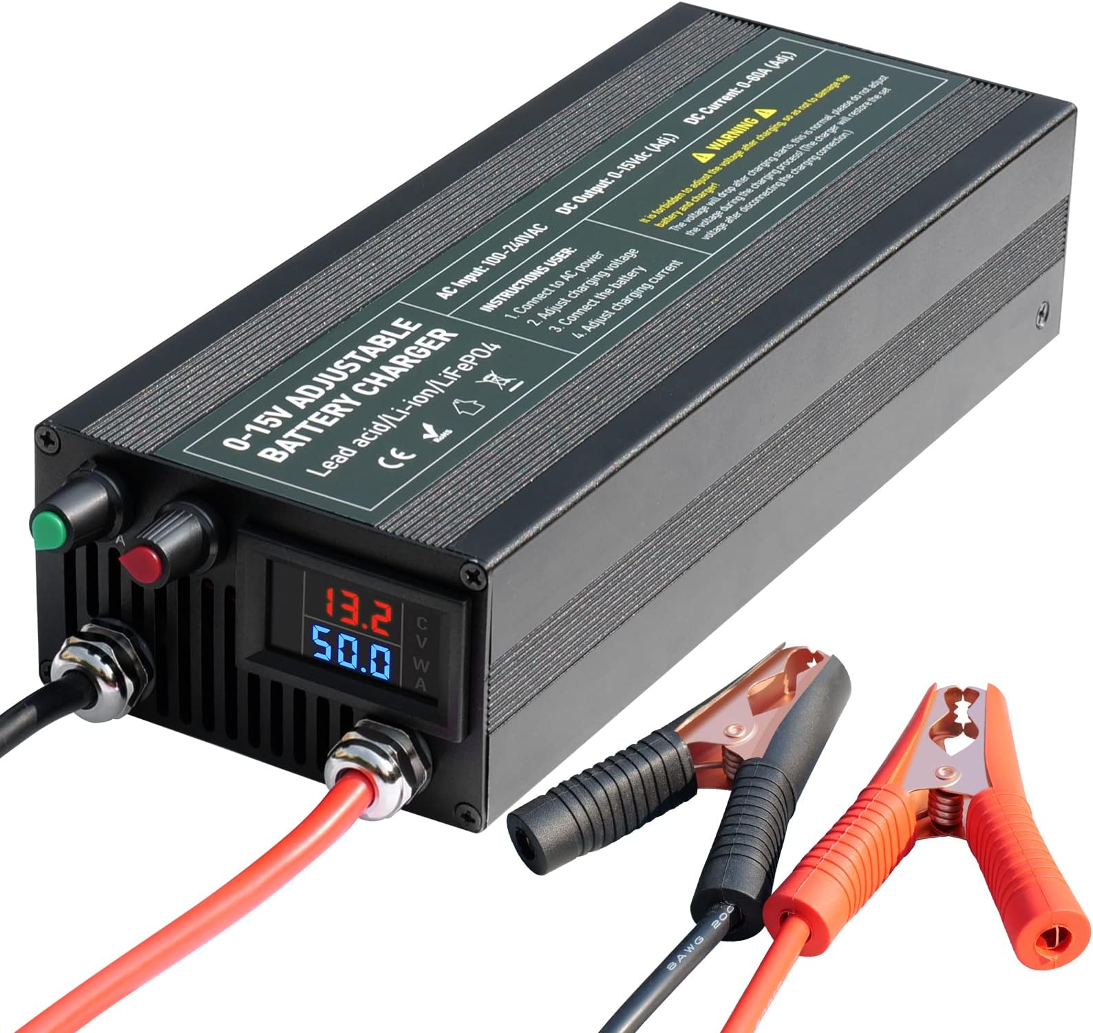 DIGISHUO 14.6V LiFePO4 Charger 14.6V 20A 12V 20A LifePO4 Battery ...