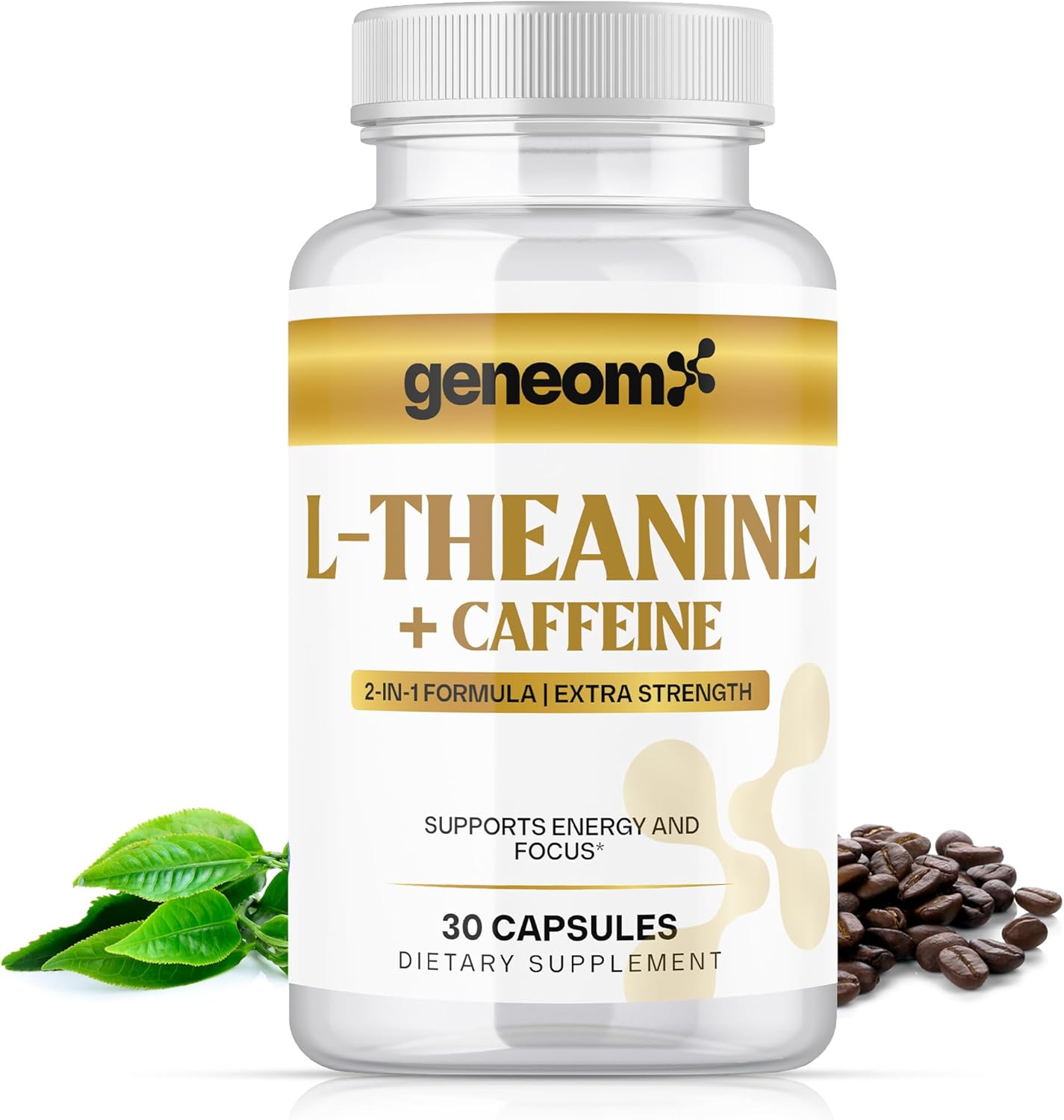 Amazon.com: Geneomx L-Theanine + Caffeine Supplement - Extra Strength 2-in-1 Formula for Mental ...