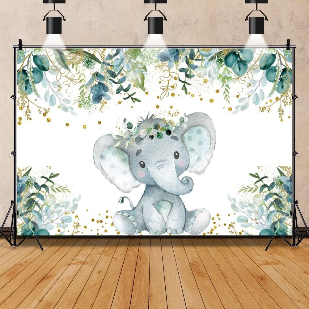 Amazon.com : Mestiker Elephant Gender Reveal Backdrop A Baby Elephant ...