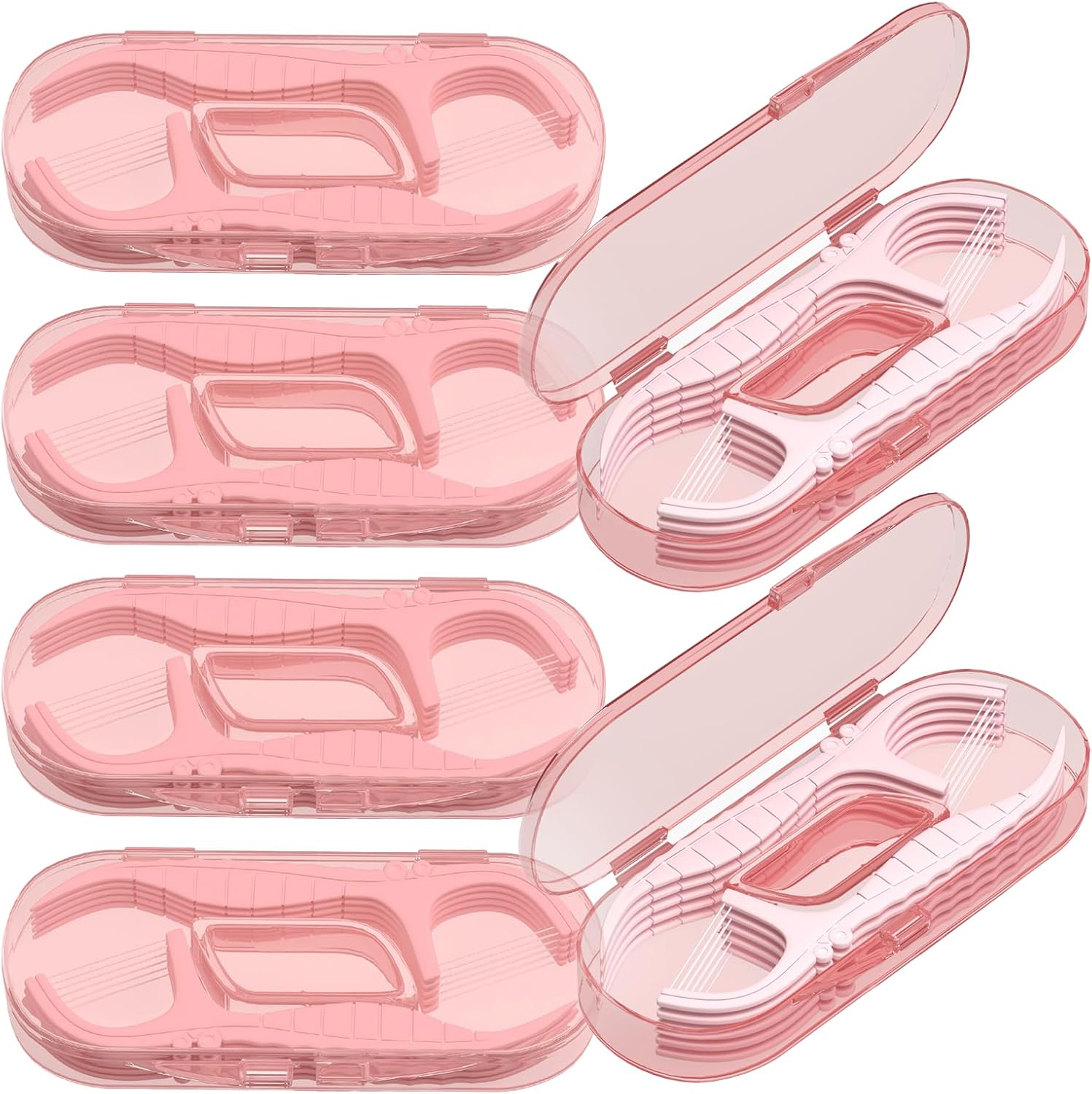 Amazon.com : Holy Rose Pink Dental Floss Picks with Travel Flosser Case ...