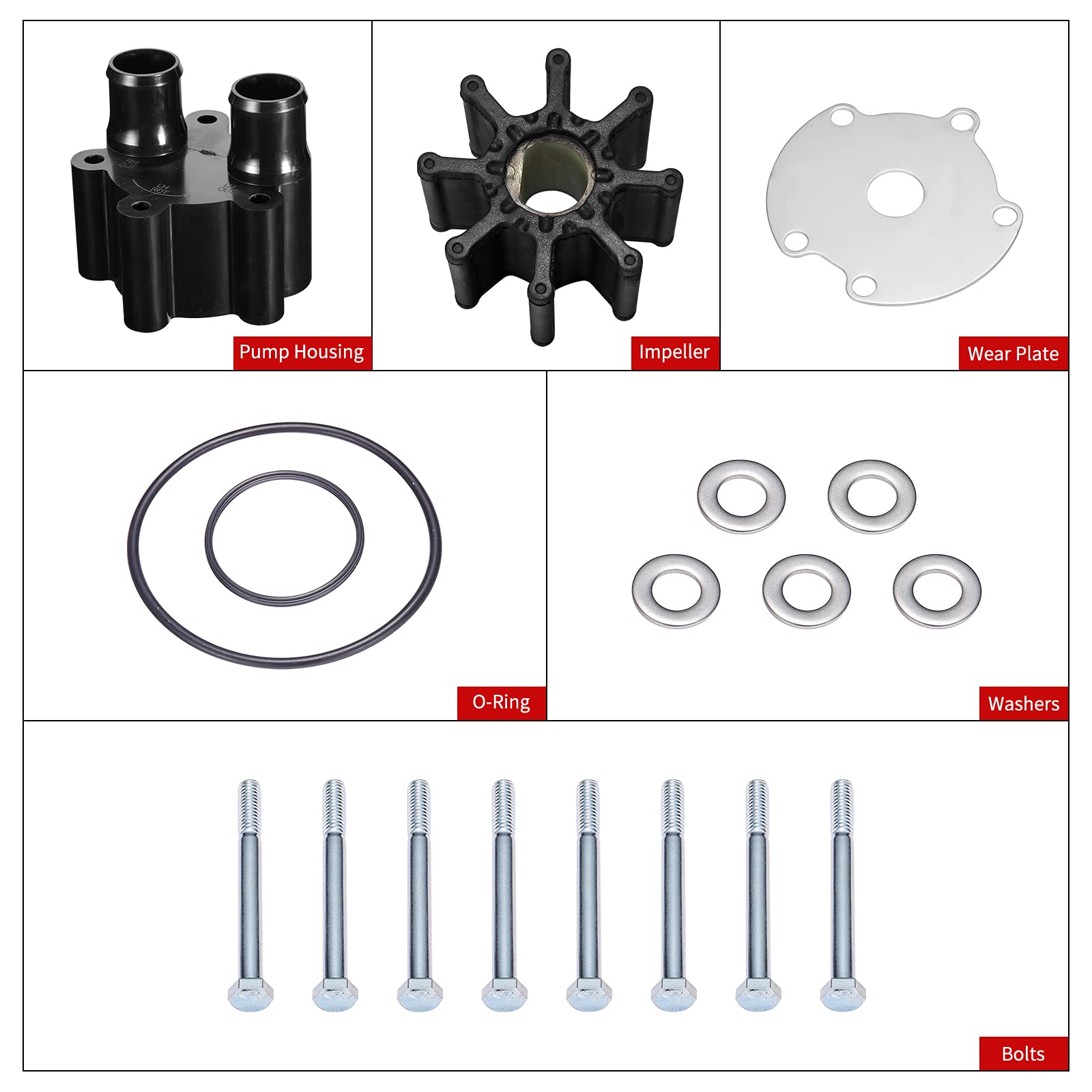 BDFHYK 807151A14 Water Pump Housing and Impeller Repair Kit for ...