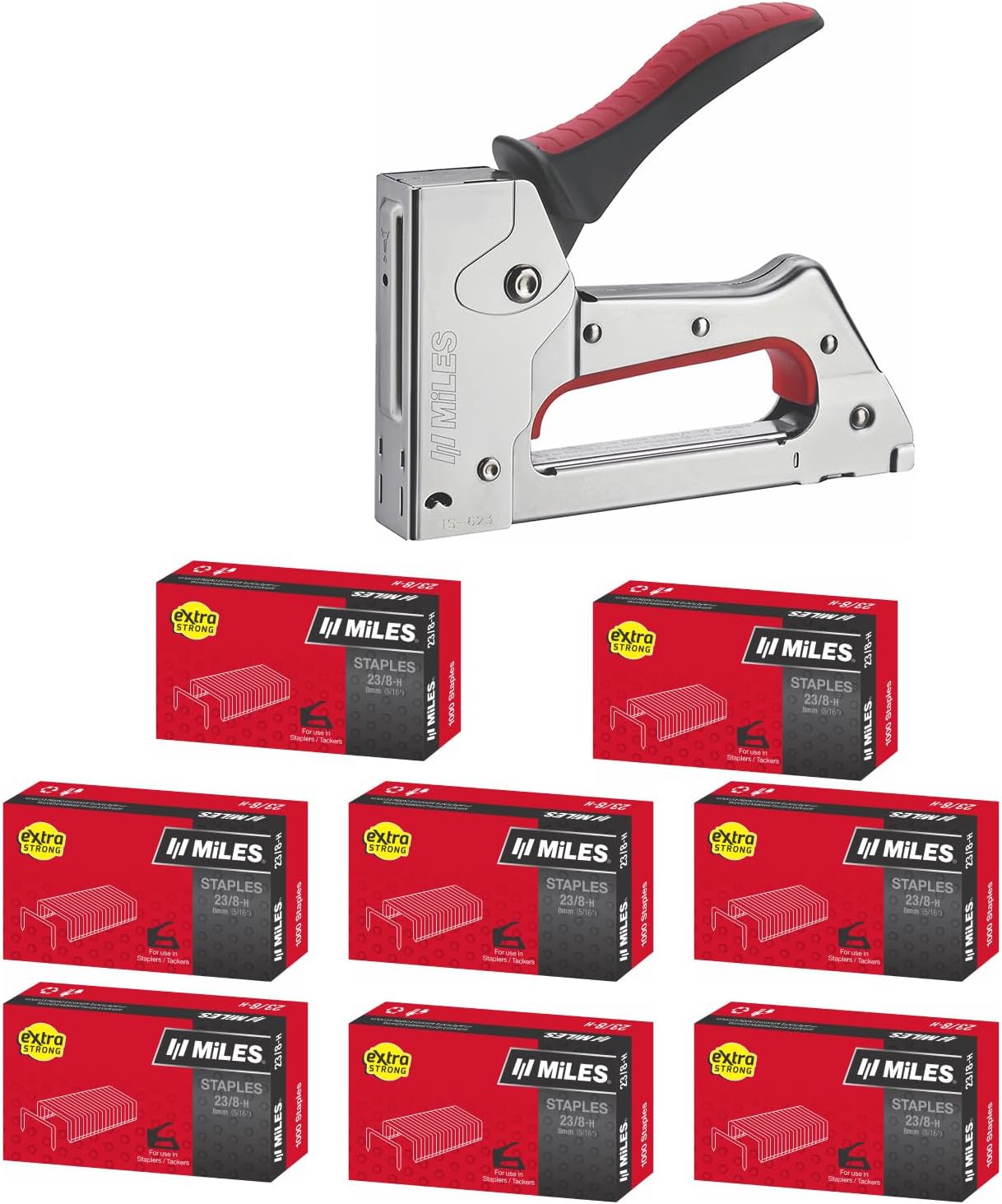 MILES Metal TS-623 Gun Tracker | 8000 pcs 23/8 Stainless Steel Staple ...