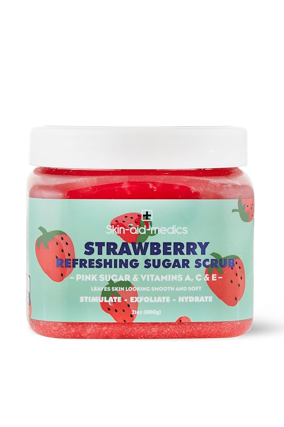 Amazon.com : Skin-Aid-Medics Strawberry Refreshing Sugar Scrub with ...