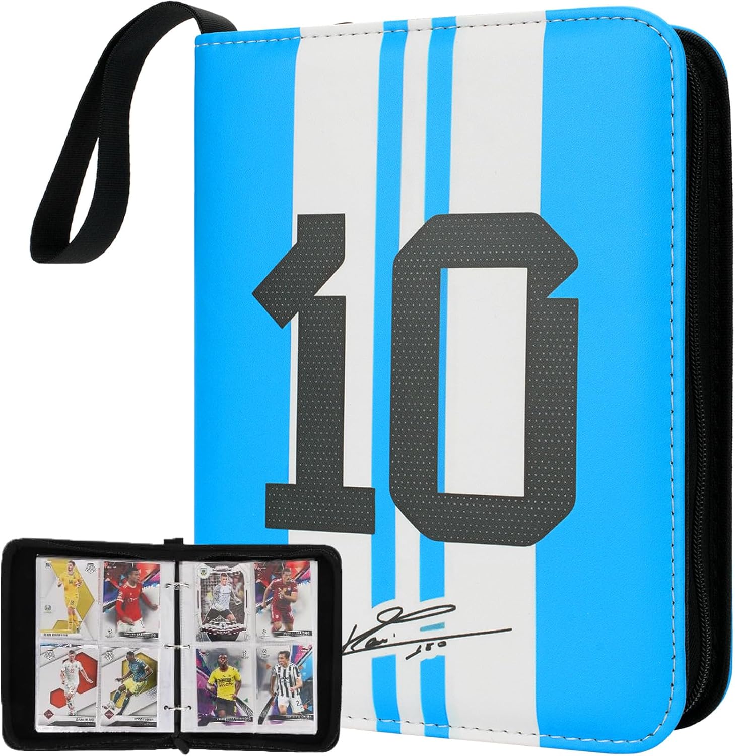 Amazon.com: HBK Soccer Card Binder 400 Pockets, PU Leather Sports Cards ...