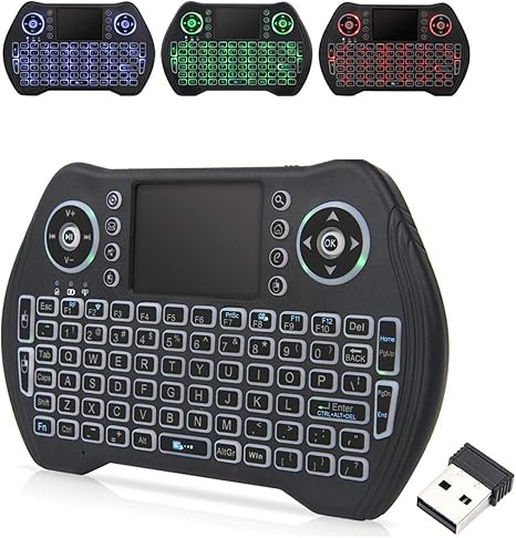 Amazon.com: EASYTONE Backlit Mini Wireless Keyboard with Touchpad Mouse ...