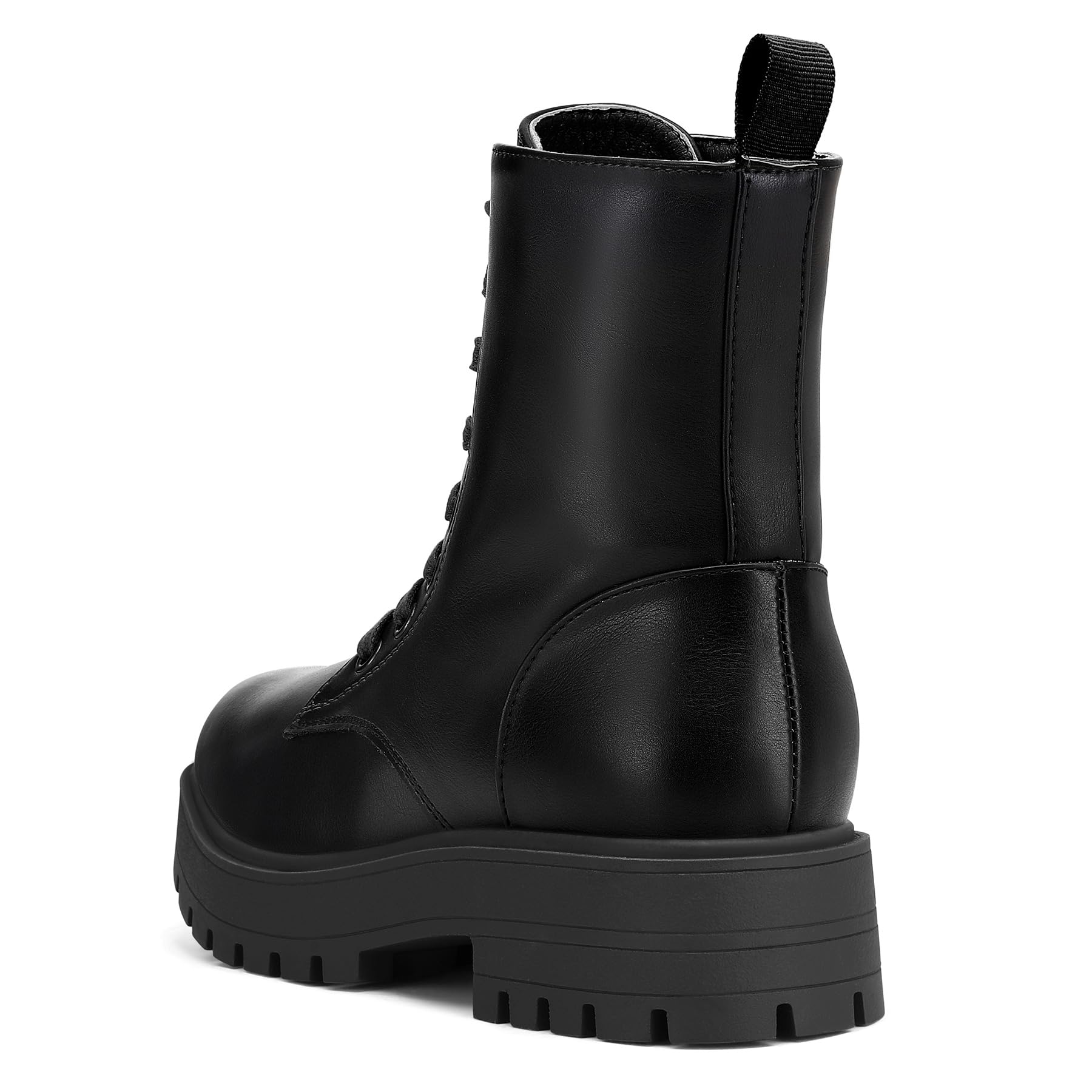 Snapklik.com : Mysoft Womens Combat Boots Platform Chunky Low Heel Lace ...