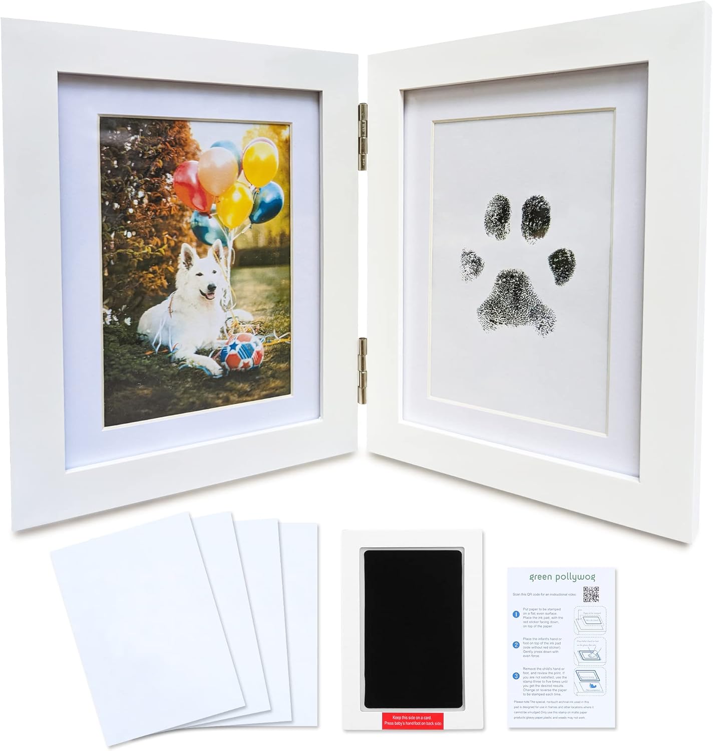 Amazon.com - Green Pollywog | Paw Print Pet Keepsake Hinge Photo Frame ...