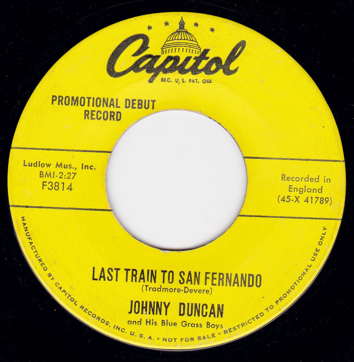Johnny Duncan And His Blue Grass Boys - Last Train To San Fernando/Jig ...