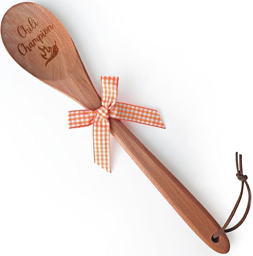 Amazon.com: Chili Champion Engraved Wooden Mixing Spoon 12-Inch, Cook ...