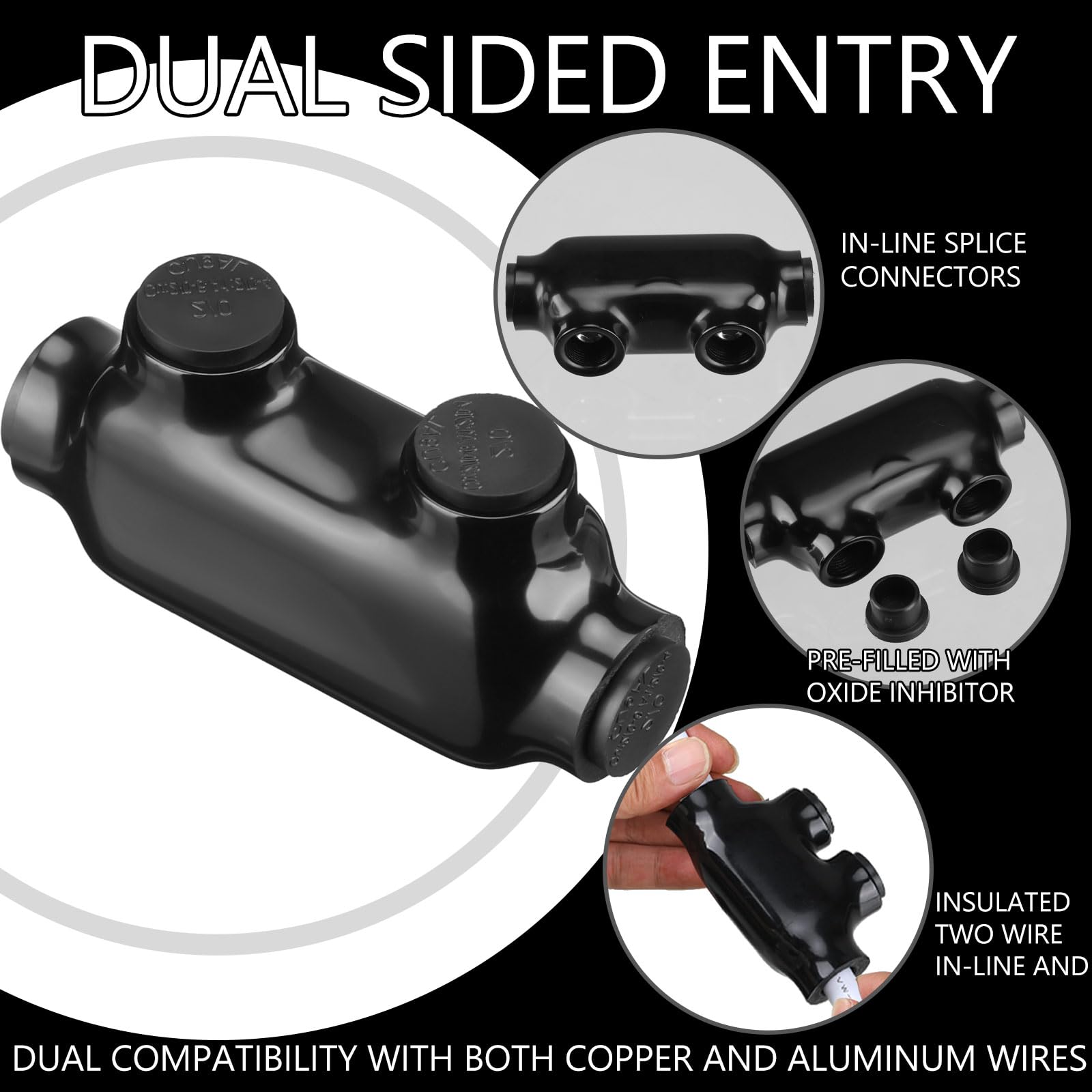 Snapklik.com : Copkim 5 Pcs Insulated Wire Connectors Black Splice ...