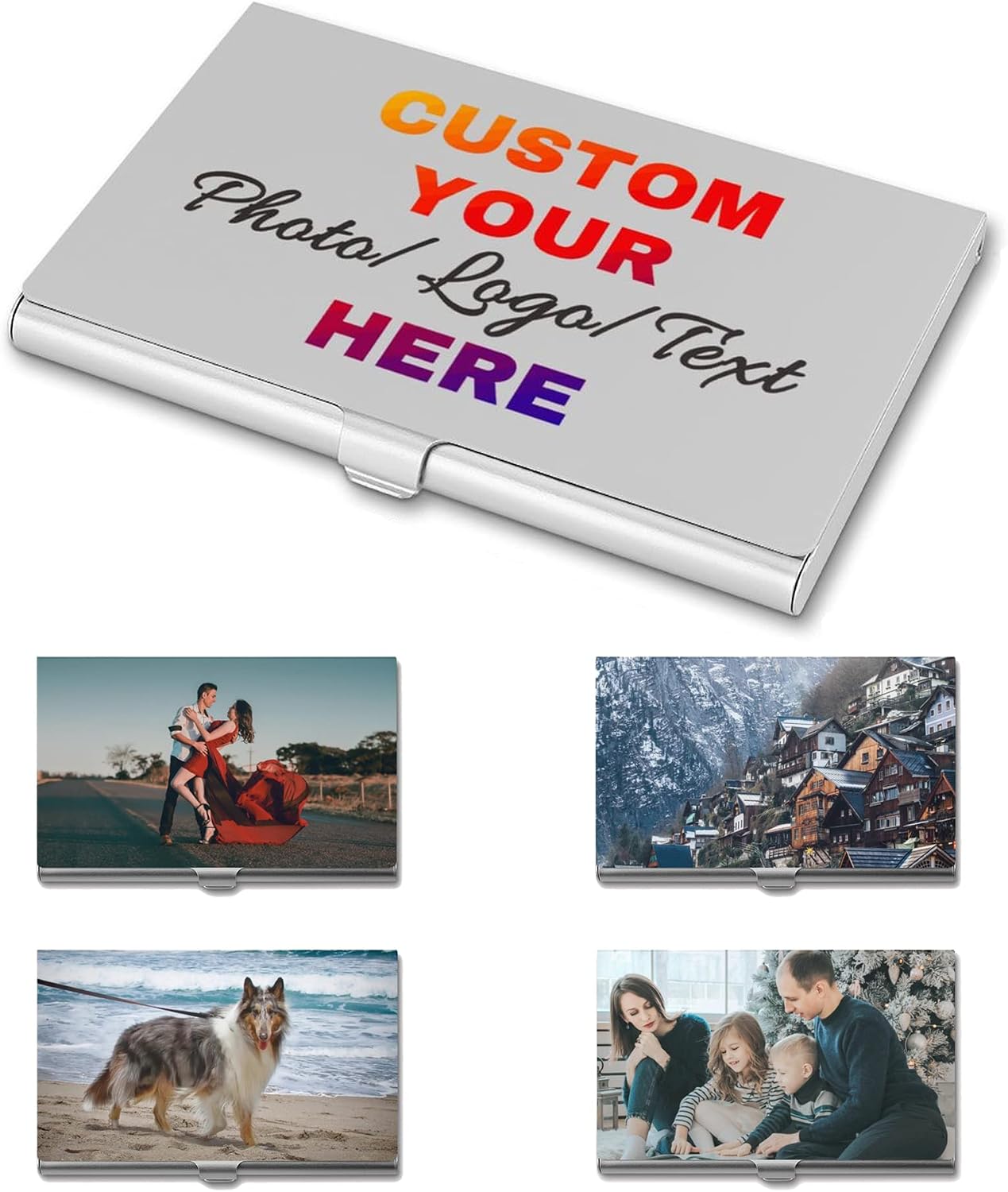 Amazon.com: Wertyox Personalized Business Card Holder for Men Custom ...