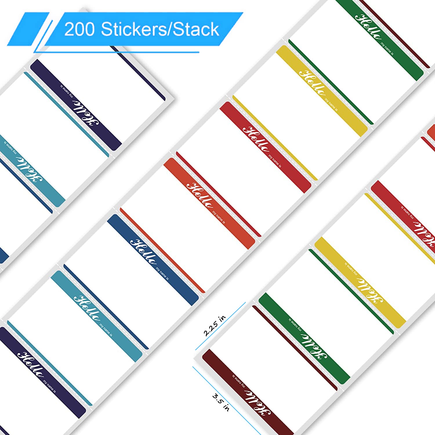 Snapklik.com : Sticky Name Tags Stickers Colorful Hello Border All ...
