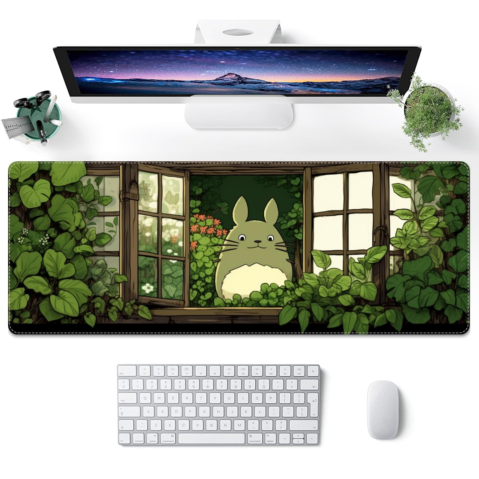 Amazon.com : ProbTis Japanese Kawaii Mouse Pad for Desk, Green Mouse ...