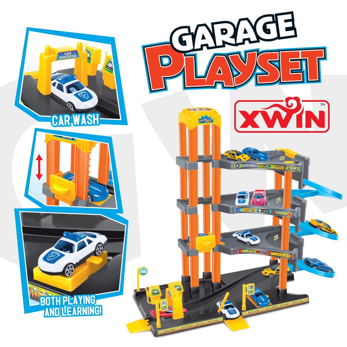 Ultimate Garage Car Park Toy Xwin Sportseries Kids 4-Storey Car Parking ...