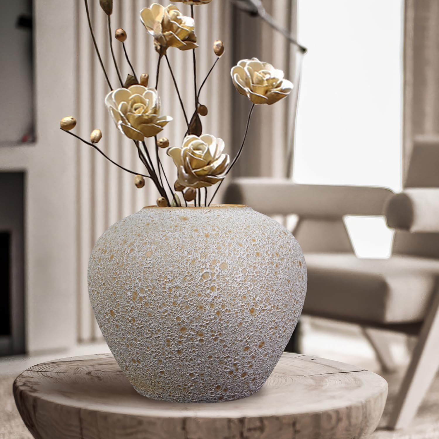 Amazon.com: GDSZJLJ Rustic Ceramic Vase Farmhouse Large Vase,6.8 Inch ...