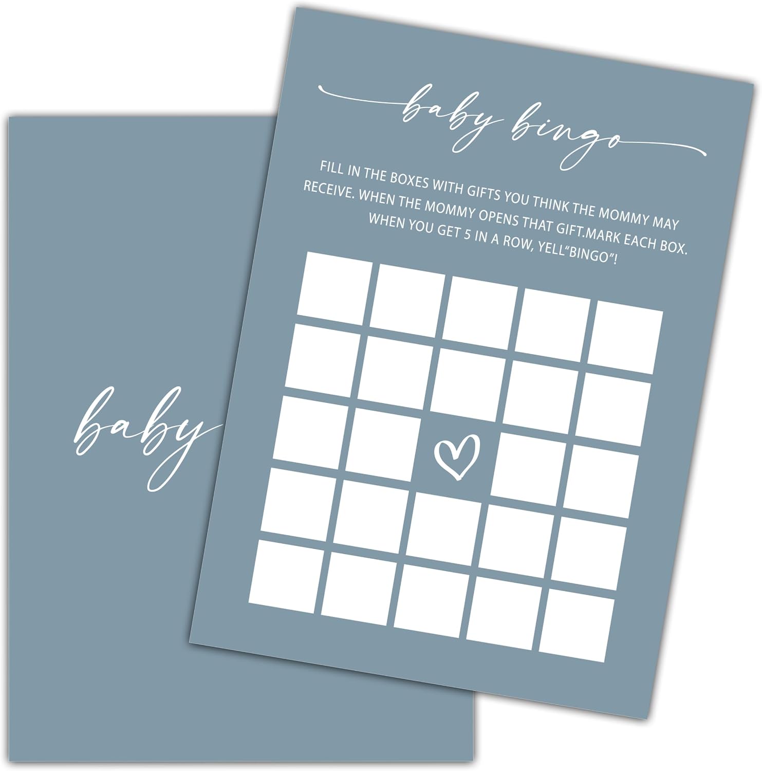 Amazon.com: Chuxvon Blue Baby Shower Game, Baby Shower Bingo Game Cards ...