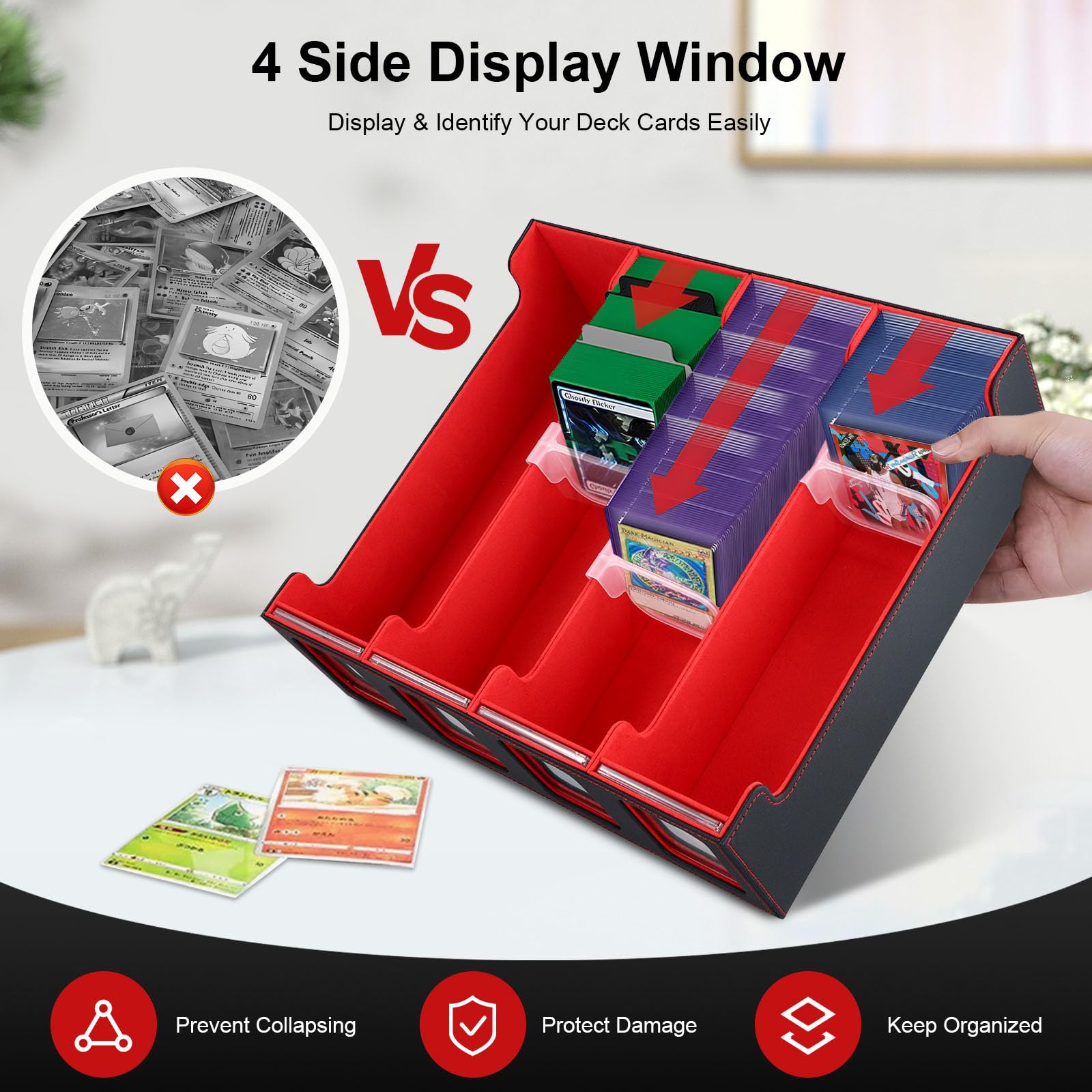 QCXWCJWD Magnetic Trading Card Storage Box for MTG Commander, Card Deck ...