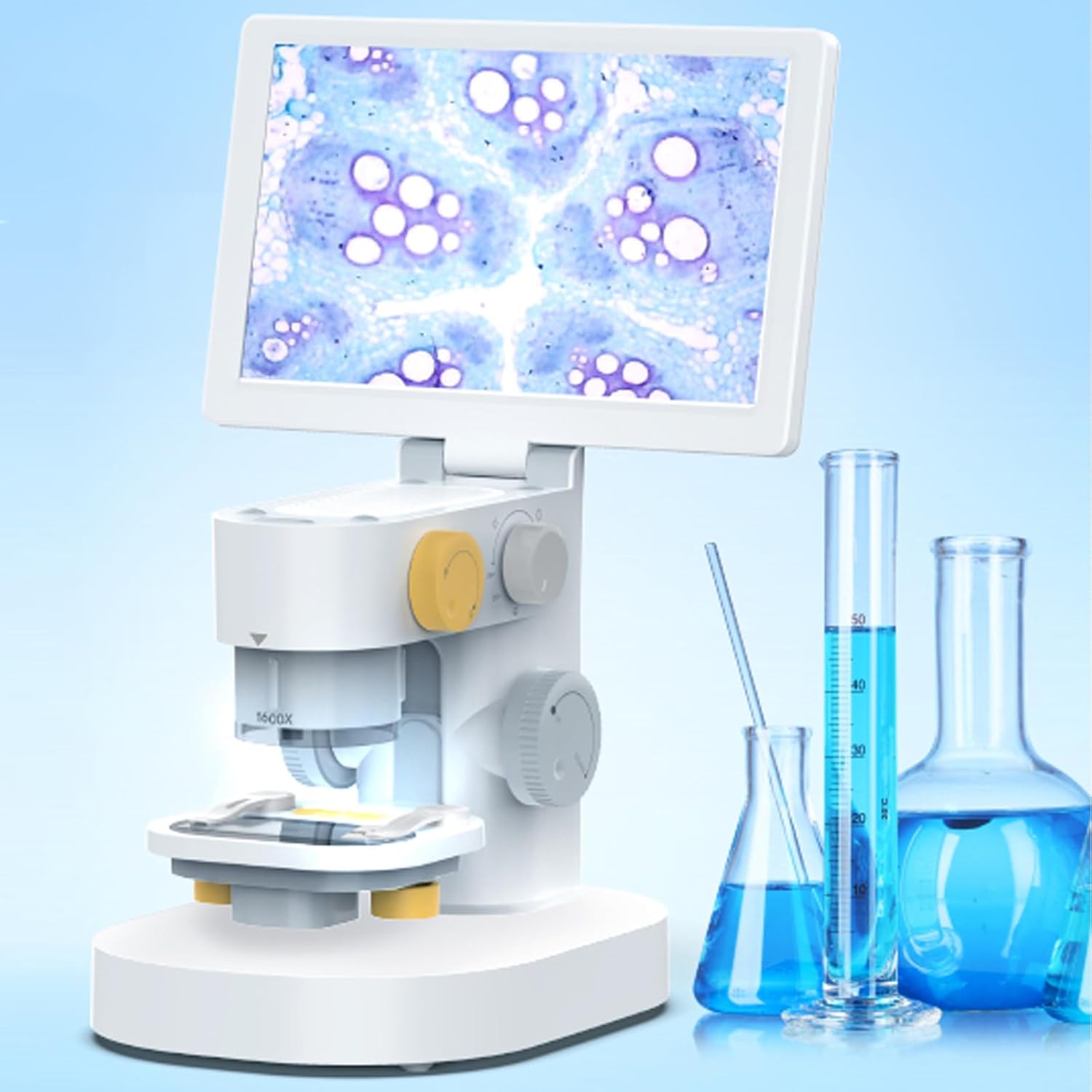 Amazon.com : 1200X Digital Biological Microscope for Adults, 3 Lens ...