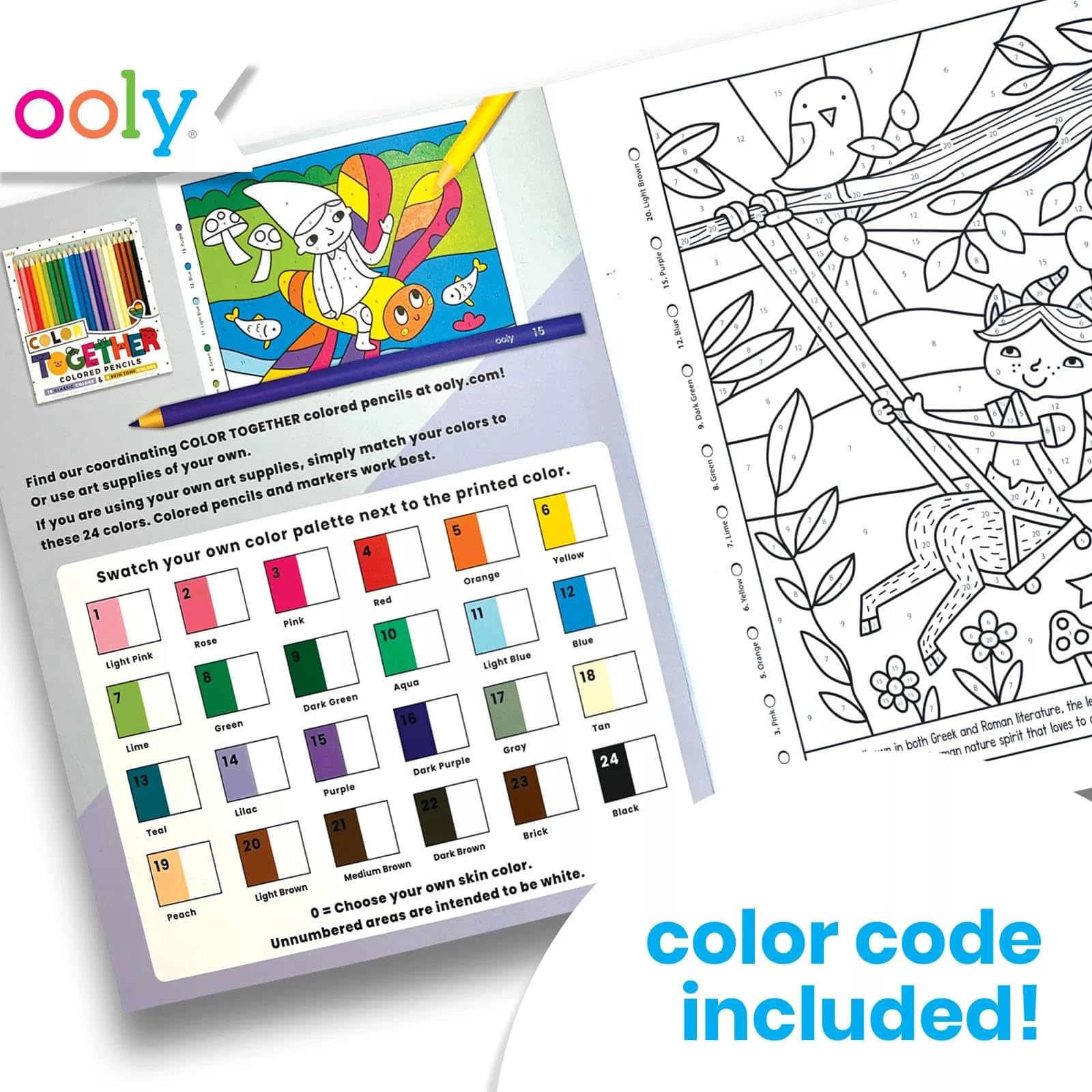 Snapklik.com : OOLY Color By Number Coloring Book, Includes 32 Pages