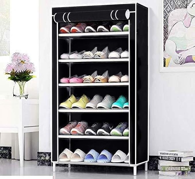 Ebee Collapsible Shoe Rack (Black, 6 Shelves) : Amazon.in: Home & Kitchen