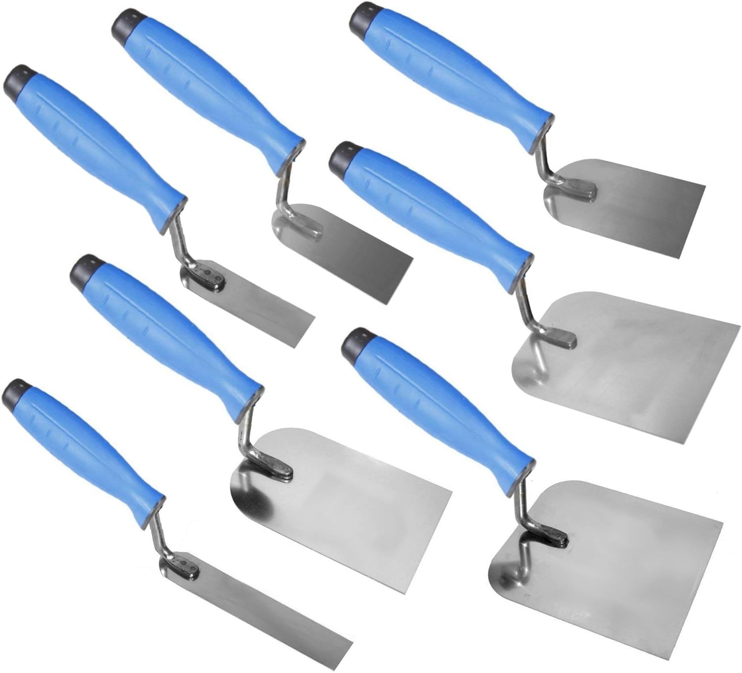 7 x Stainless Margin Stucco Trowel, Bucket Trowel Plastering Rendering ...