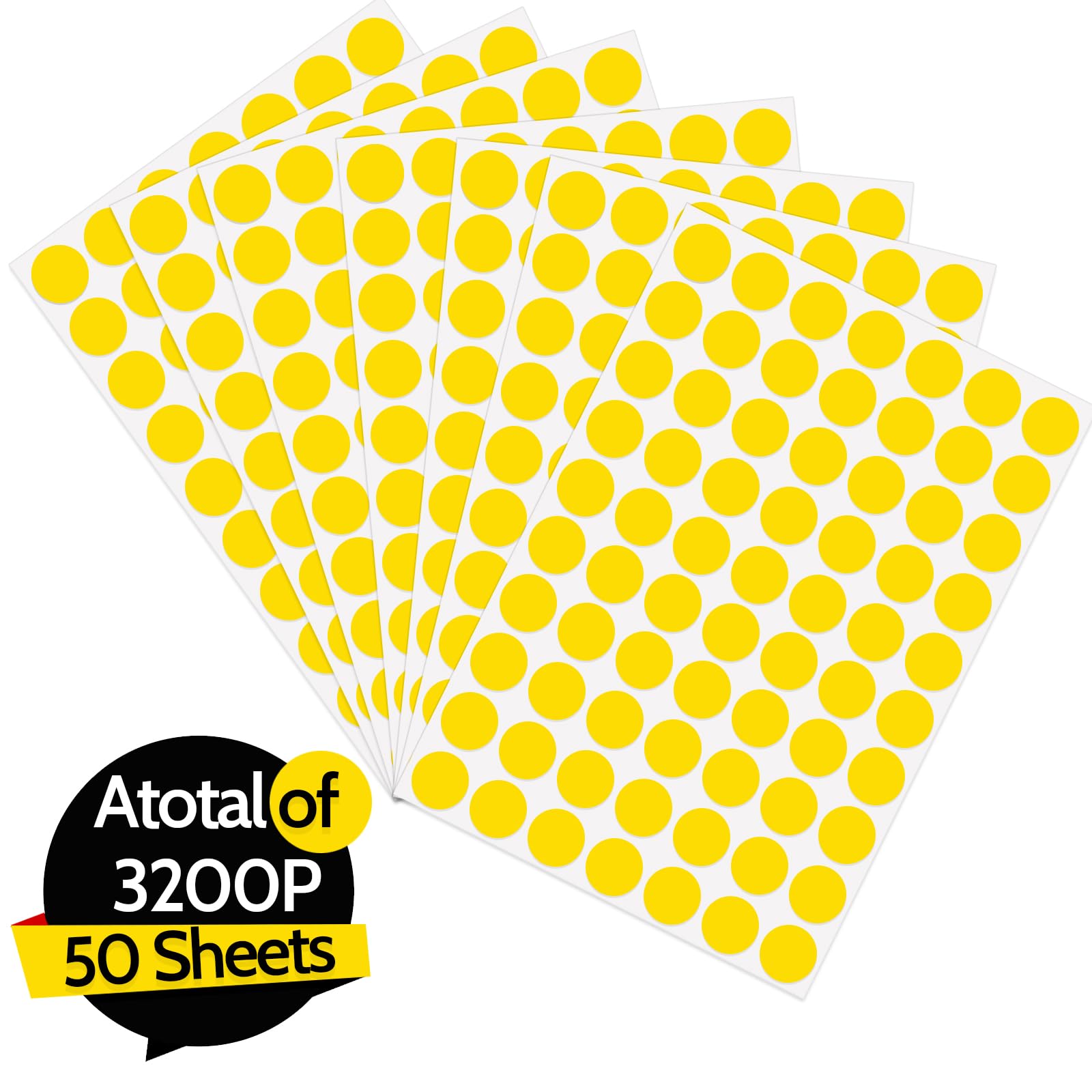 Snapklik.com : 3500 Pieces Dot Stickers, 3/4 Inch Black Coding Labels ...
