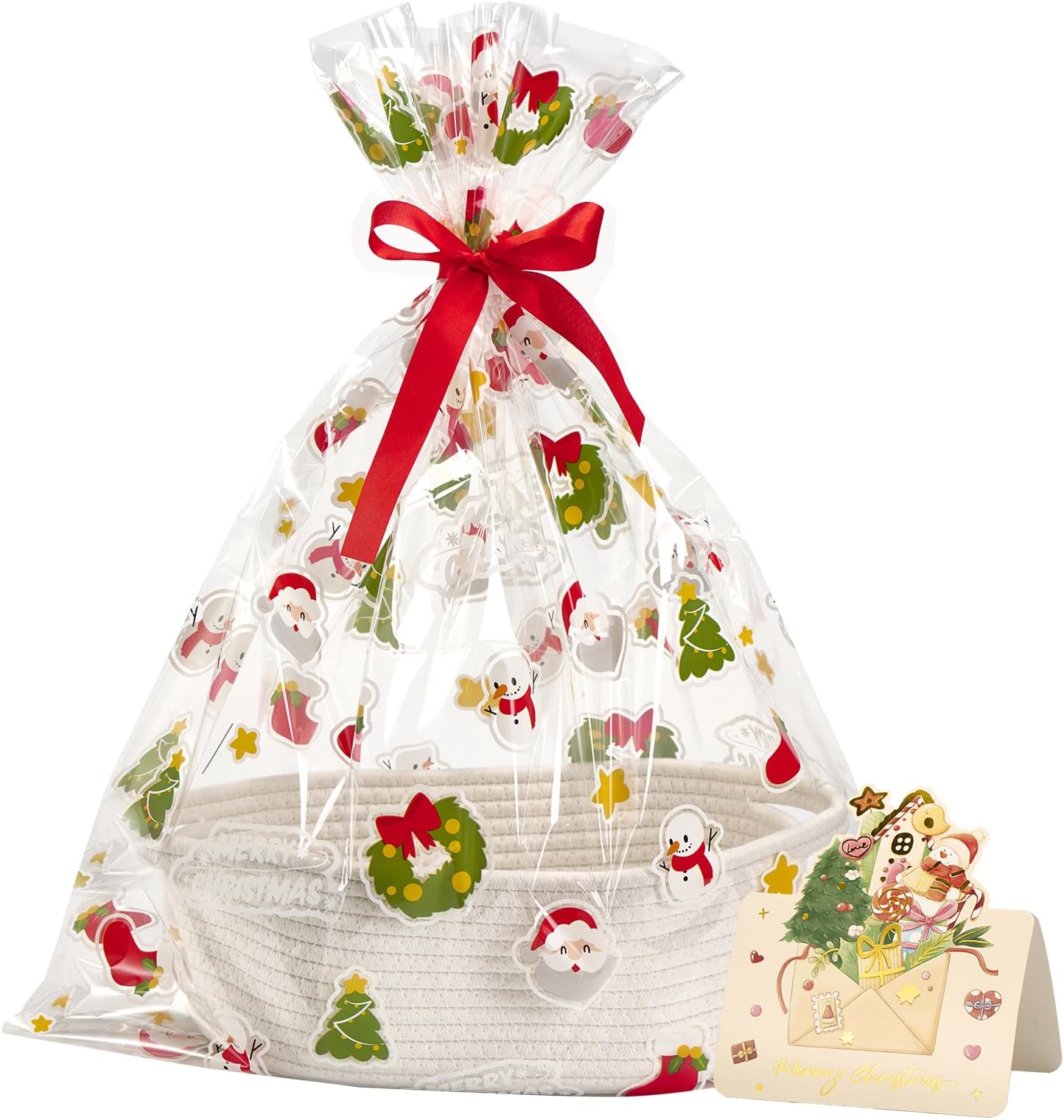 Amazon.com : Pro Goleem Small Woven Basket with Gift Bags and Ribbons ...