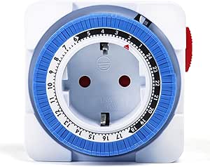 DEWIN Daily Time Switch, Timer Switch, Timer Socket 24 Hours 96 Switching Segments Mechanical ...