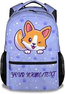 Amazon.com | COOPASIA Personalized Cute Corgi Backpack with Name Text ...