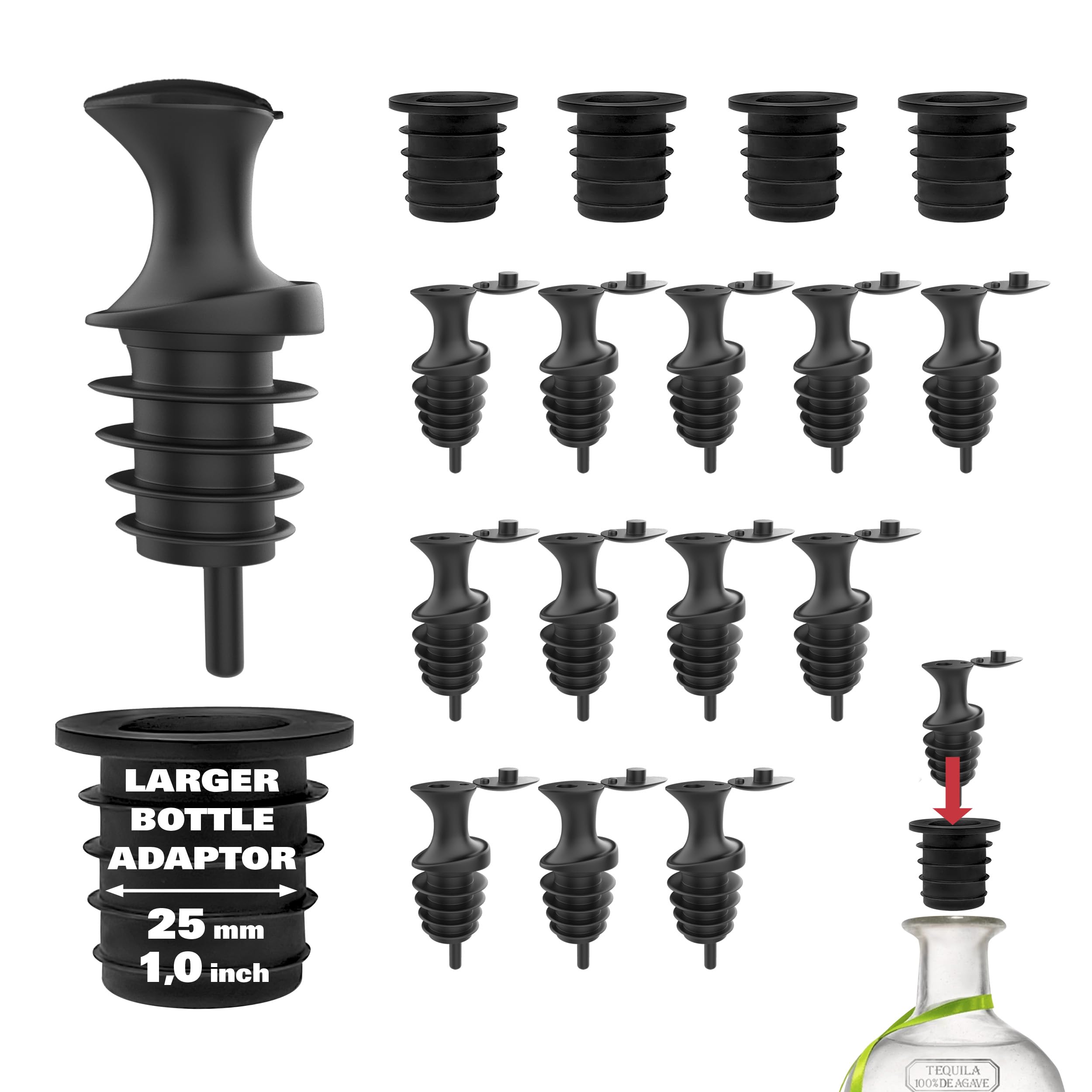 Amazon.com: Esatto Pour & Seal Plastic Pourer with Lid - 12 Pieces & 4 ...