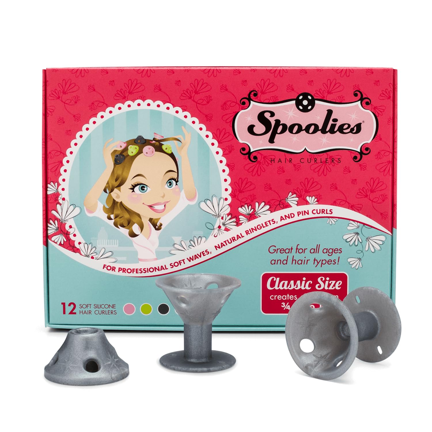 Amazon.com : Spoolies Original Hair Curlers, Heatless Silicone Rollers ...